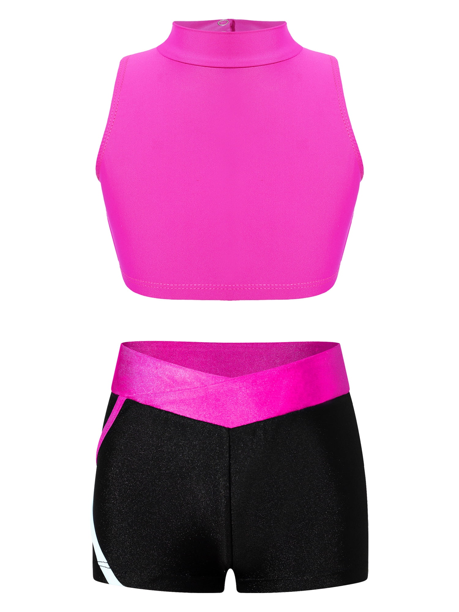 YiZYiF Kids Girls Sports Suit Gymnastics Athletic Outfit Sleeveless ...