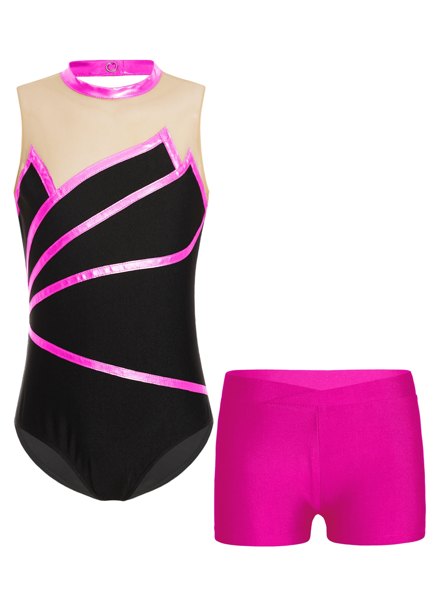 YiZYiF Kids Girls Sports Suit Sleeveless Leotard with V-front Waistband ...