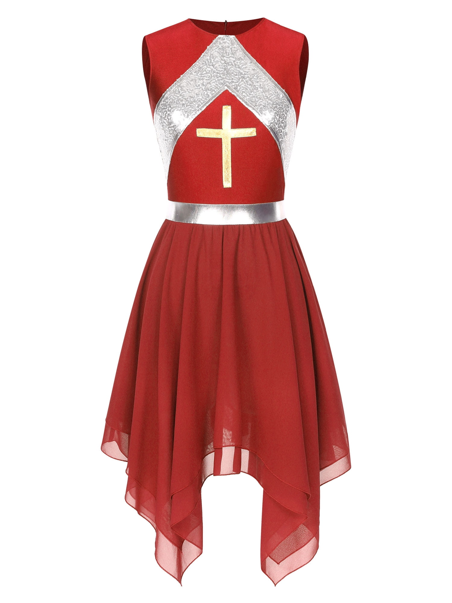 YiZYiF Lyrical Praise Dance Costumes Women Liturgical Dancewear Cross ...