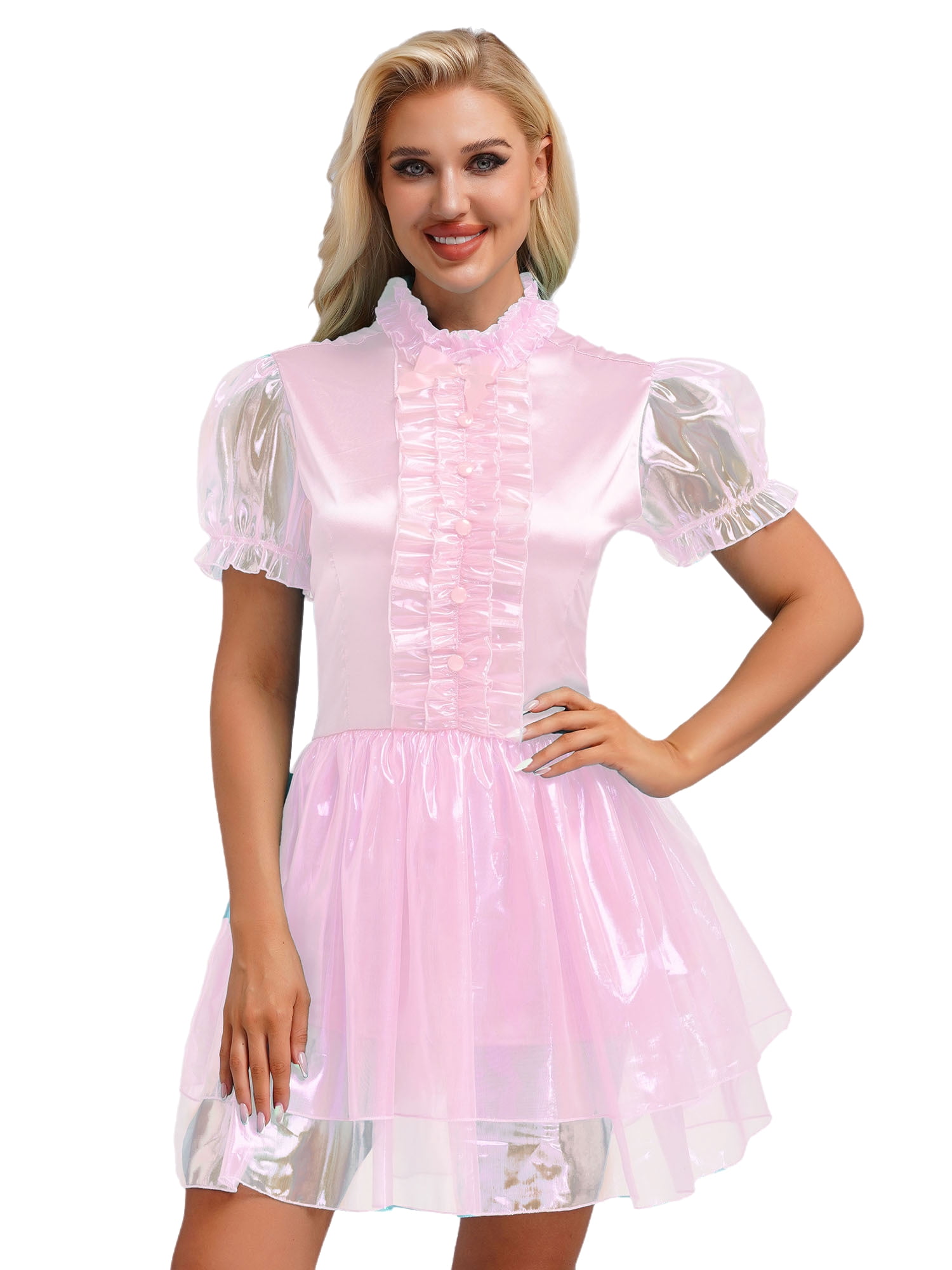YiZYiF Maid Fancy Dress for Women French Maid Cosplay Costume Puff ...