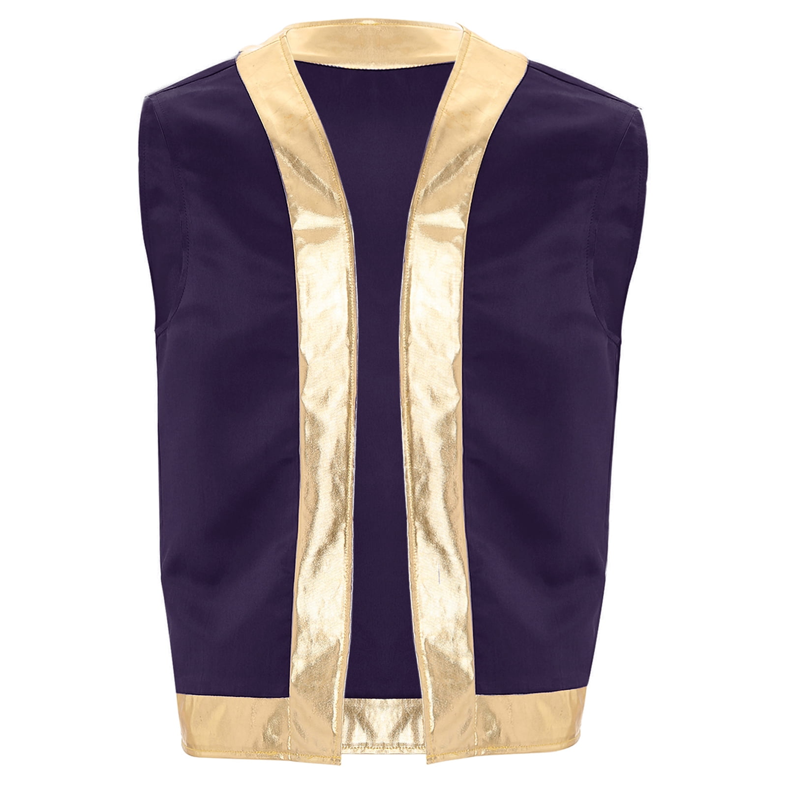 YiZYiF Men's Halloween Toad Costume Open Front Metallic Shiny Waistcoat ...