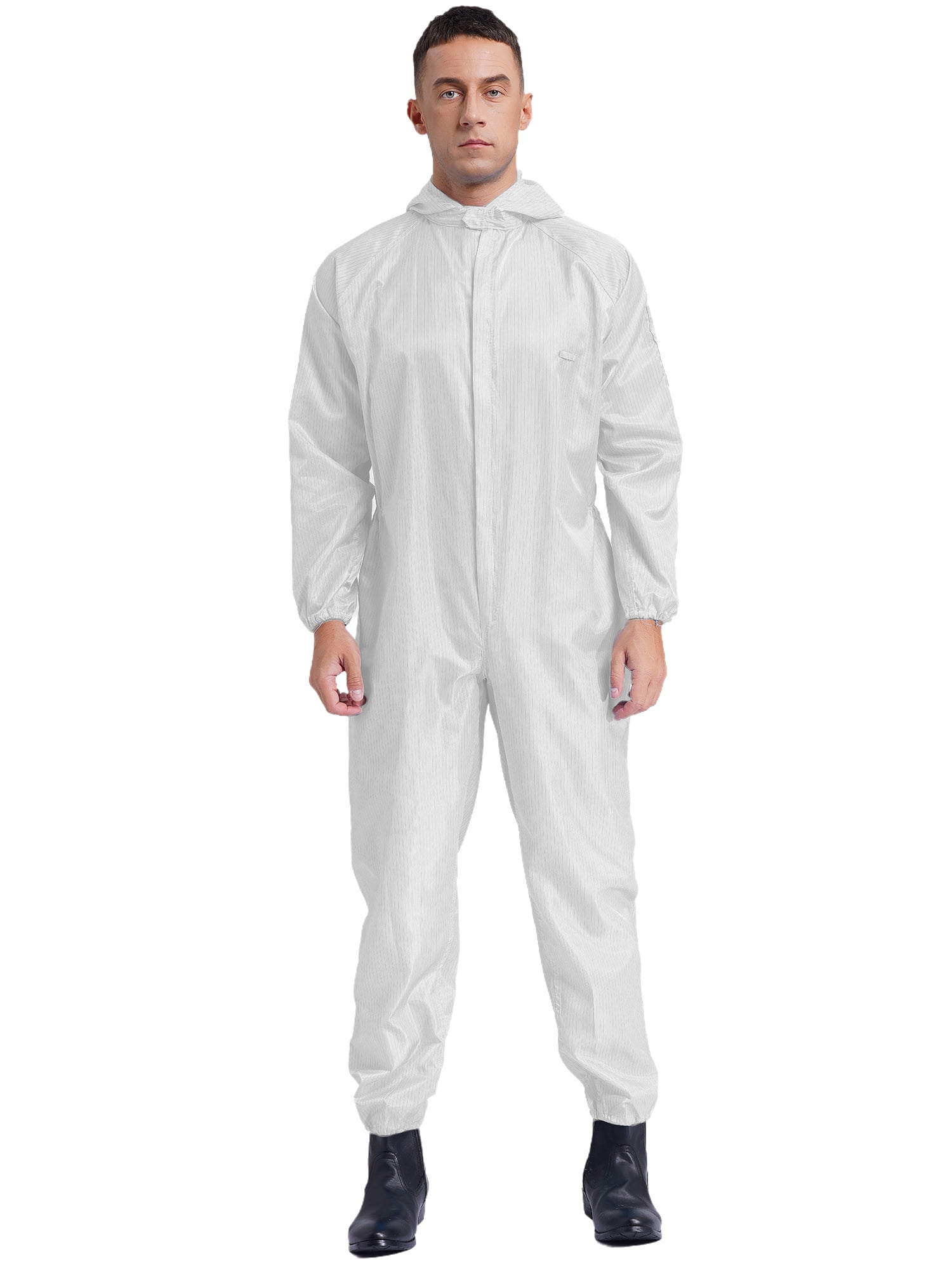 YiZYiF Men's One Piece Work Coveralls Jumpsuit Long Sleeve Zipper Front ...