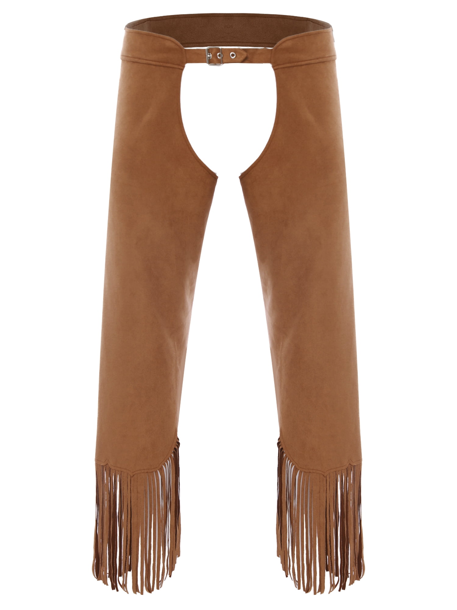 YiZYiF Men's Western Cowboy Chaps Motorcycle Riding Pants Cutout Fringe ...