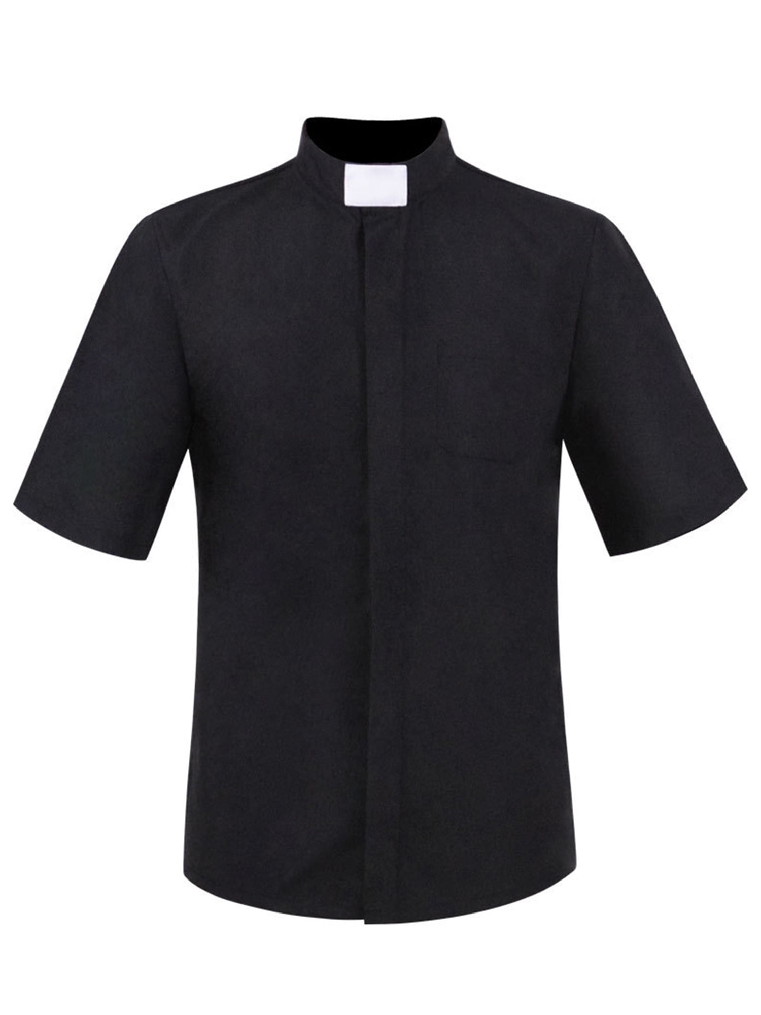 YiZYiF Mens Clergy Shirt Priest Clerical Short Sleeves Shirt with Slip ...