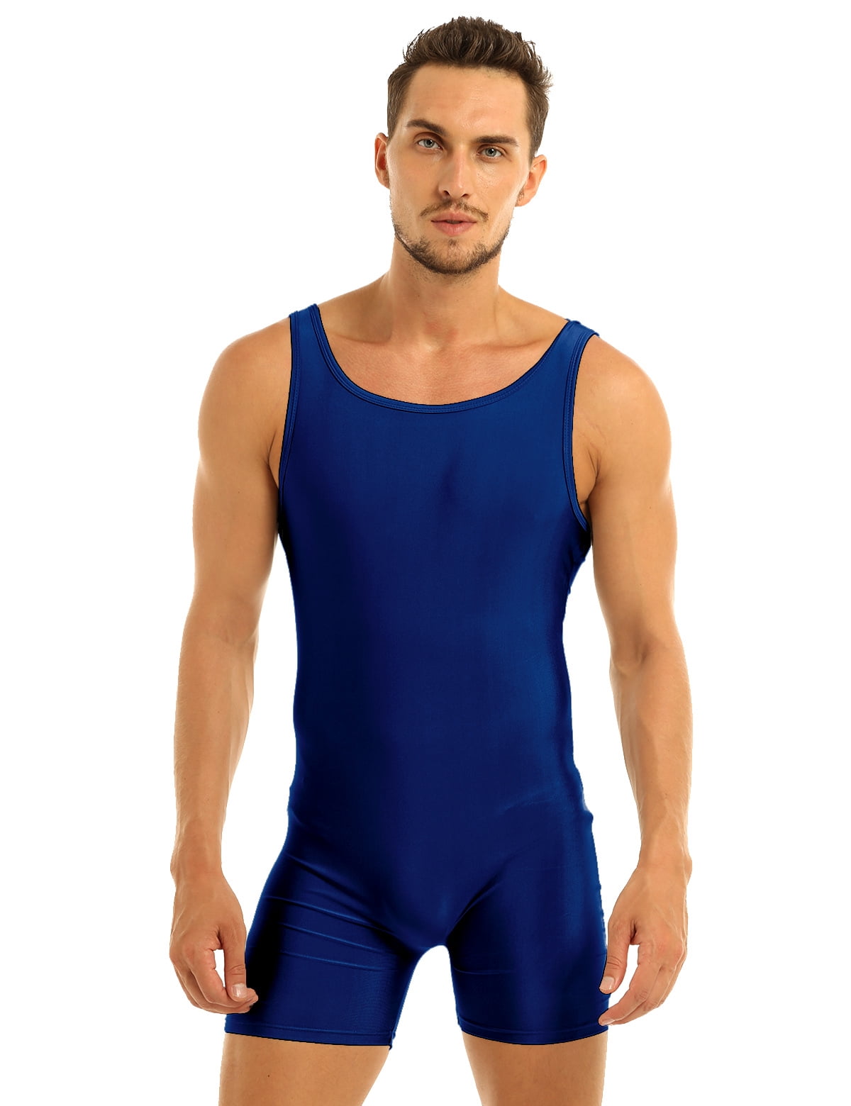 YiZYiF Mens One Piece Sports Gymnastics Leotard Sleeveless Workout ...