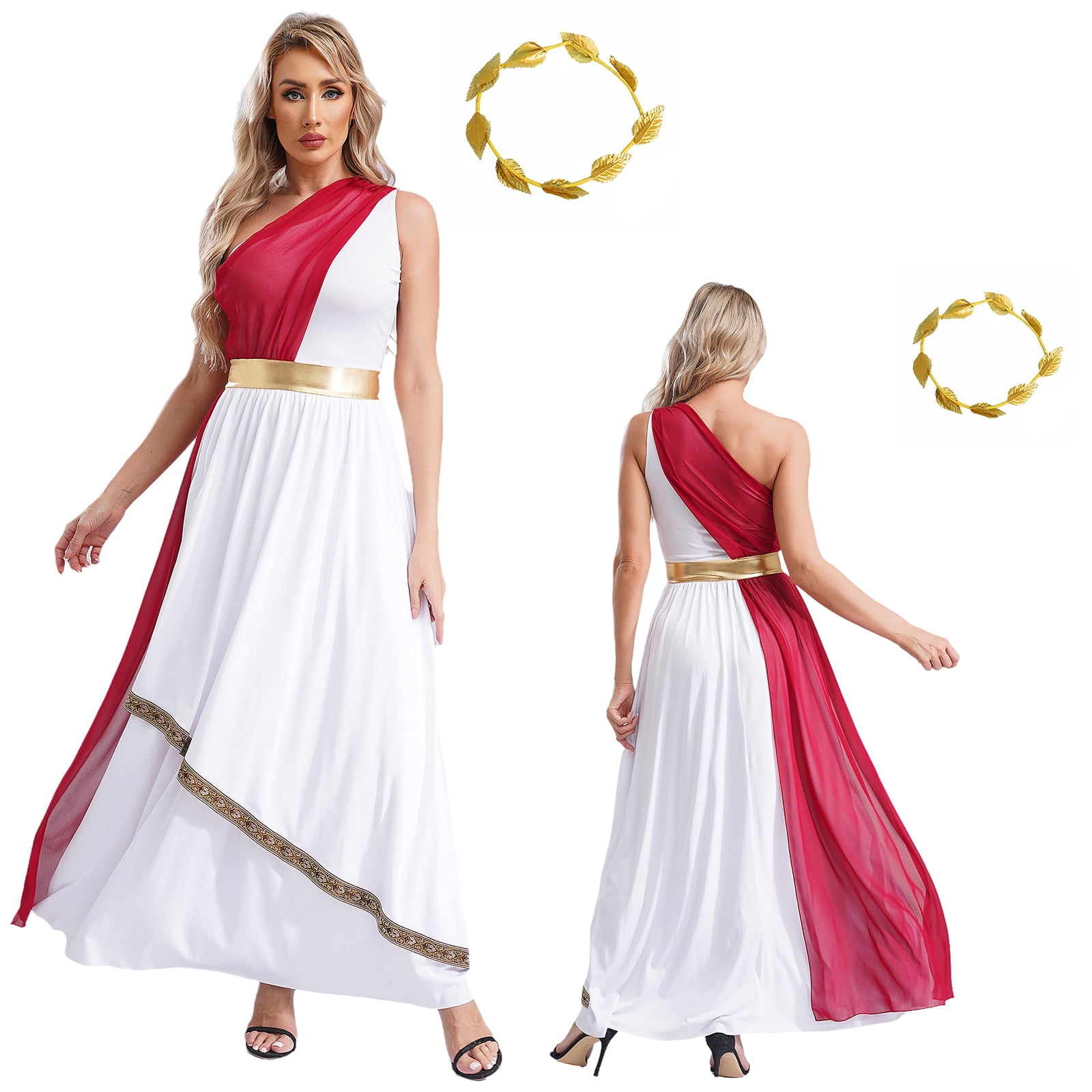 YiZYiF Toga Costume for Women's Egyptian Greek Roman Queen Cosplay ...