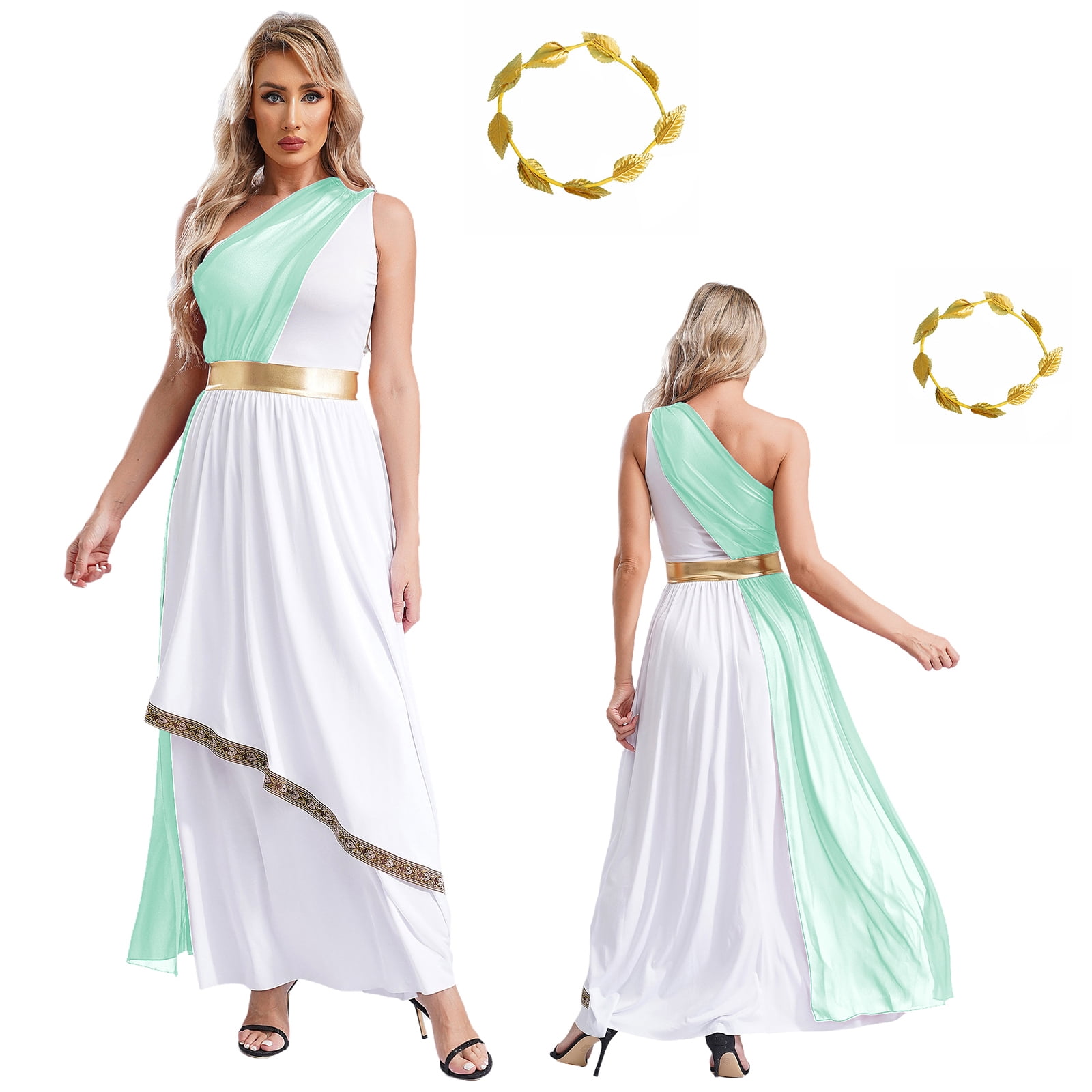 YiZYiF Toga Costume for Women's Egyptian Greek Roman Queen Cosplay ...