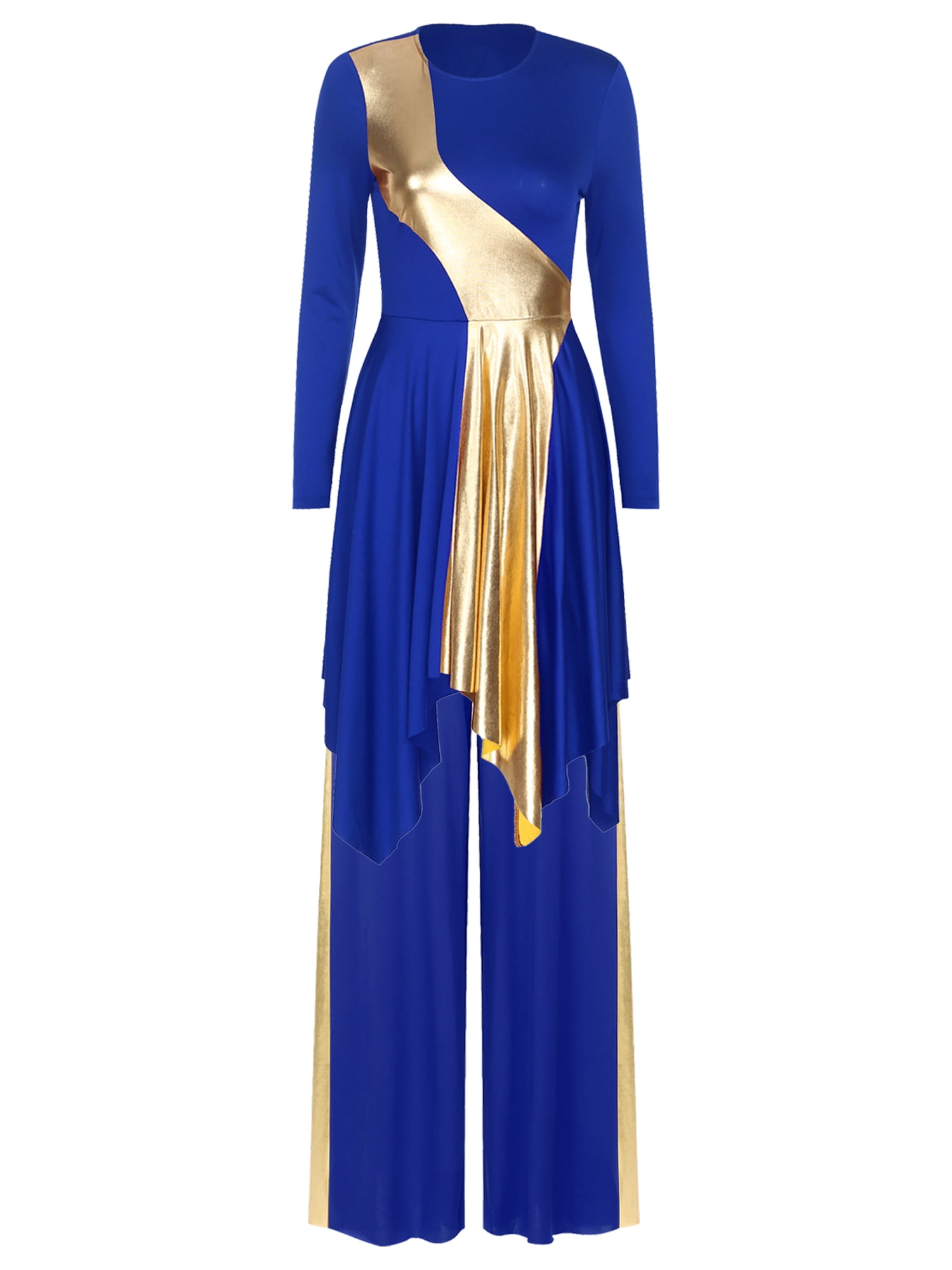 YiZYiF Women Metallic Praise Dance Outfits Liturgical Lyrical Dance ...