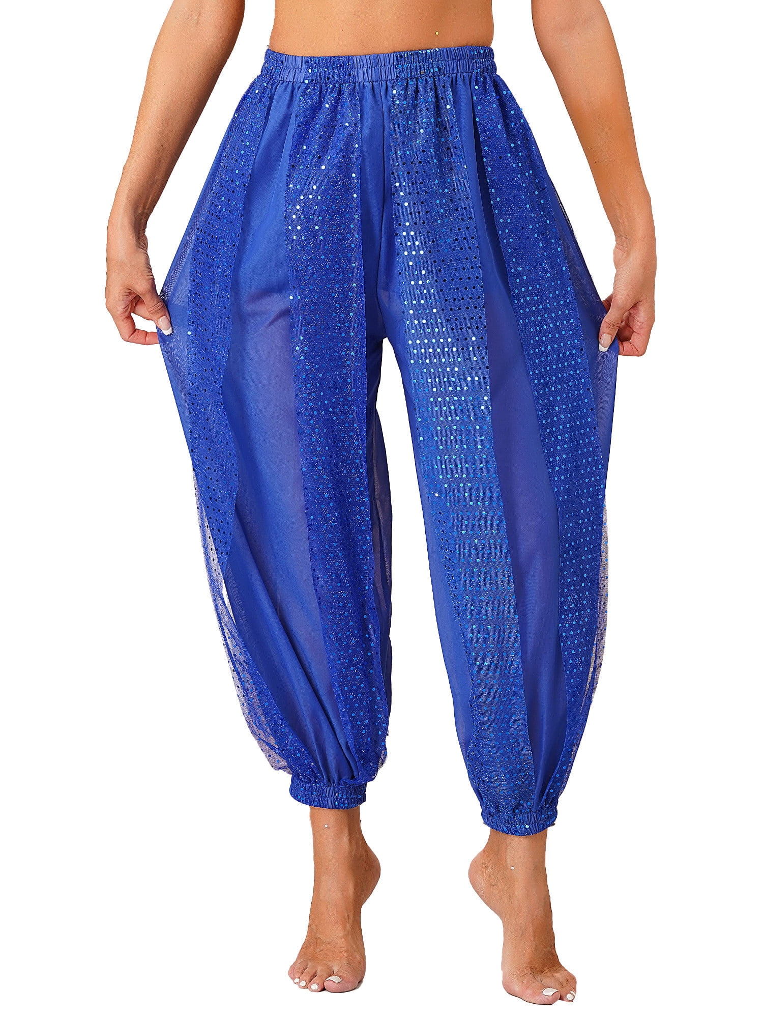 YiZYiF Womens Belly Dance Pants Halloween Carnival Costume Side Split ...