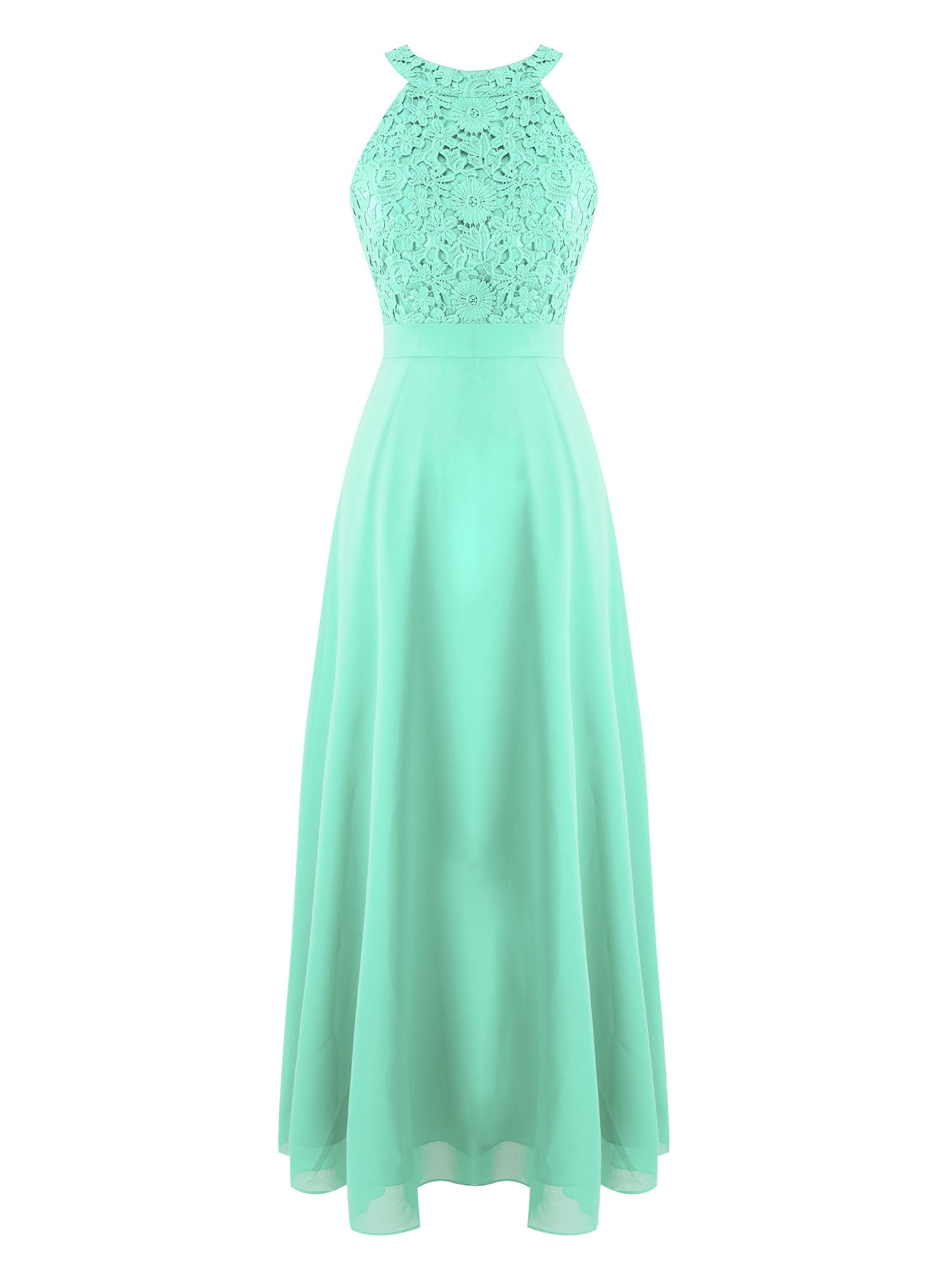 YiZYiF Womens Floral Lace Bodice Bridesmaid Prom Dress Wedding Party ...