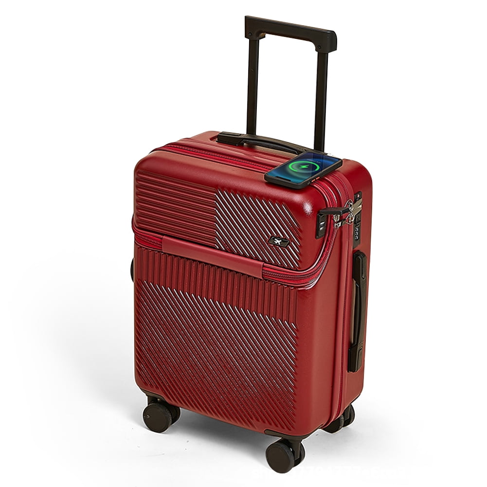 YiaNXan 20 Inch Front Opening Trolley Case with Wheels Front Opening ...