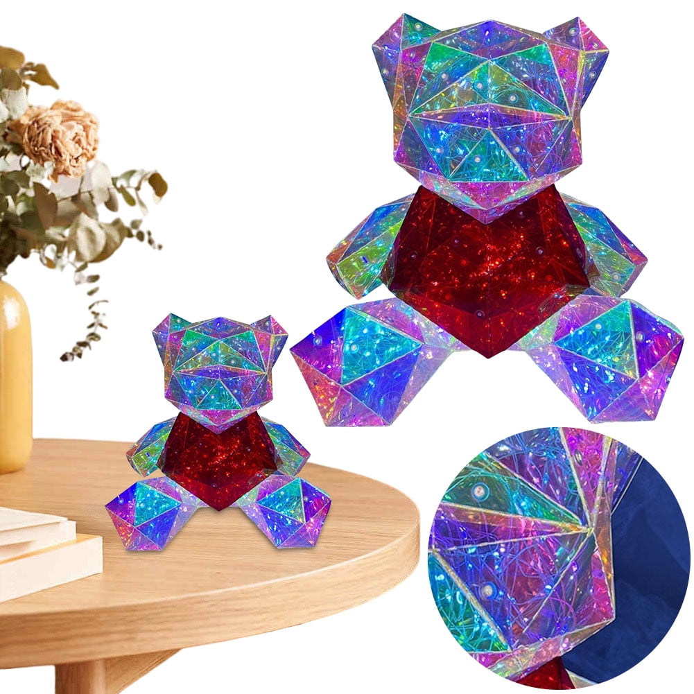 YiaNXan 20cm LED Light Up Bear Romantic Surprise Bear Lamp Colorful Red ...