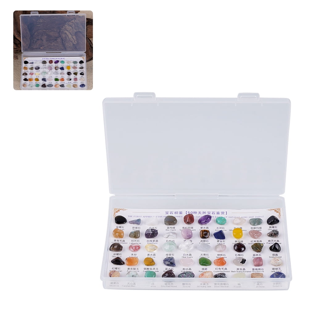 YiaNXan 50PCS/Box Crystal Healing Gemstones Colorful Geology Science ...