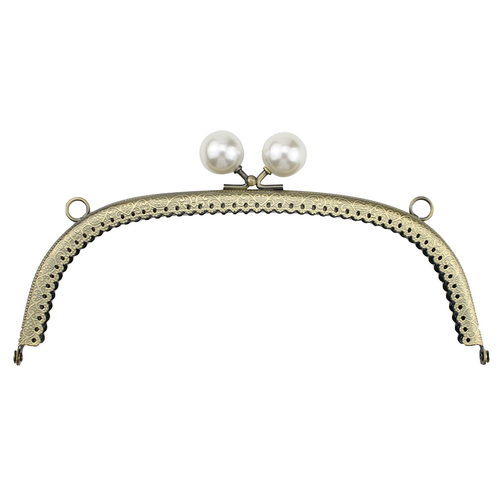 YiaNXan Clutch Kiss Clasp Lock Arc Shape with Pearl Coin Bag Kiss Clasp ...
