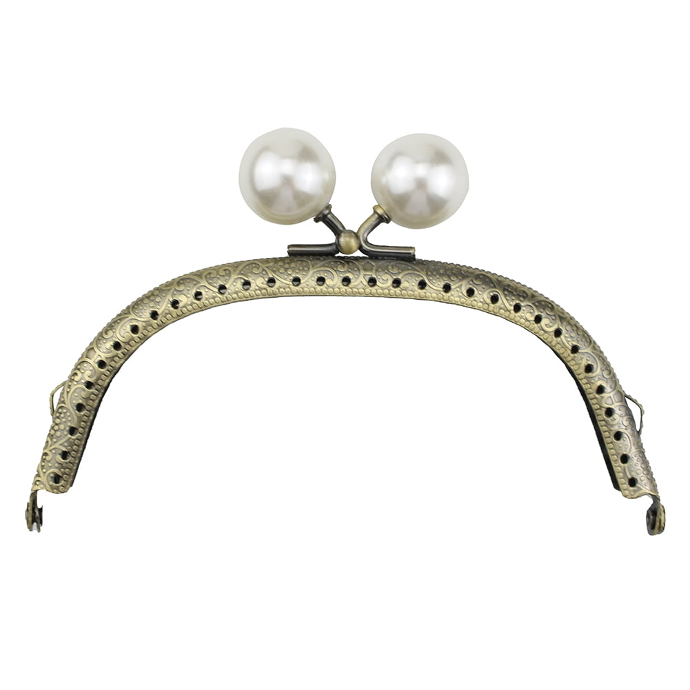 YiaNXan Clutch Kiss Clasp Lock Arc Shape with Pearl Coin Bag Kiss Clasp ...