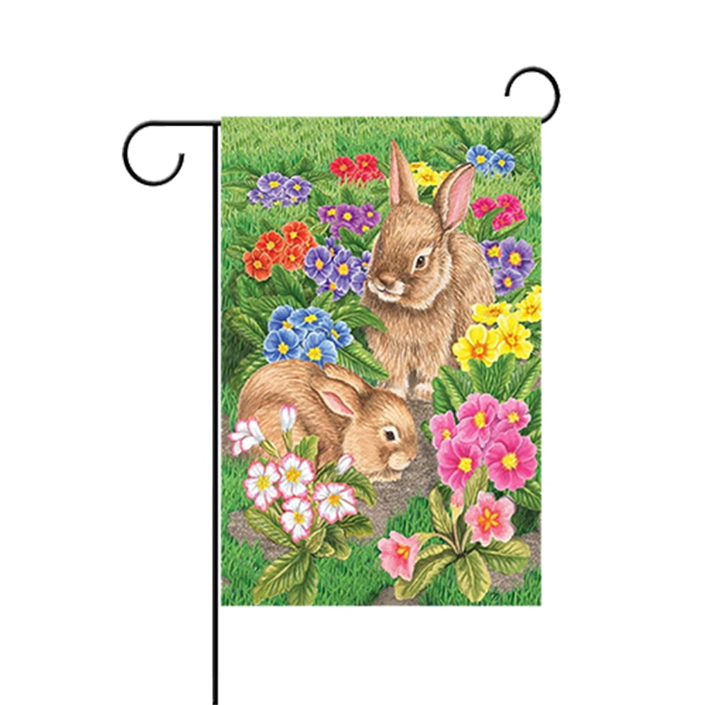 YiaNXan Easter Decorations Welcome Rabbit Welcome Flag Outdoor ...