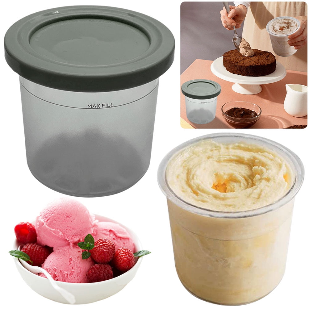 YiaNXan Ice Cream Pints Cup Ice Cream Containers with Lids Ice Cream Storage Jar Reusable Ice ...