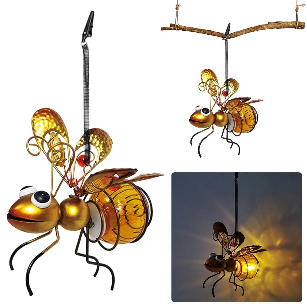 YiaNXan Solar Iron Insect Statue with LED Fairy Light Waterproof Solar ...
