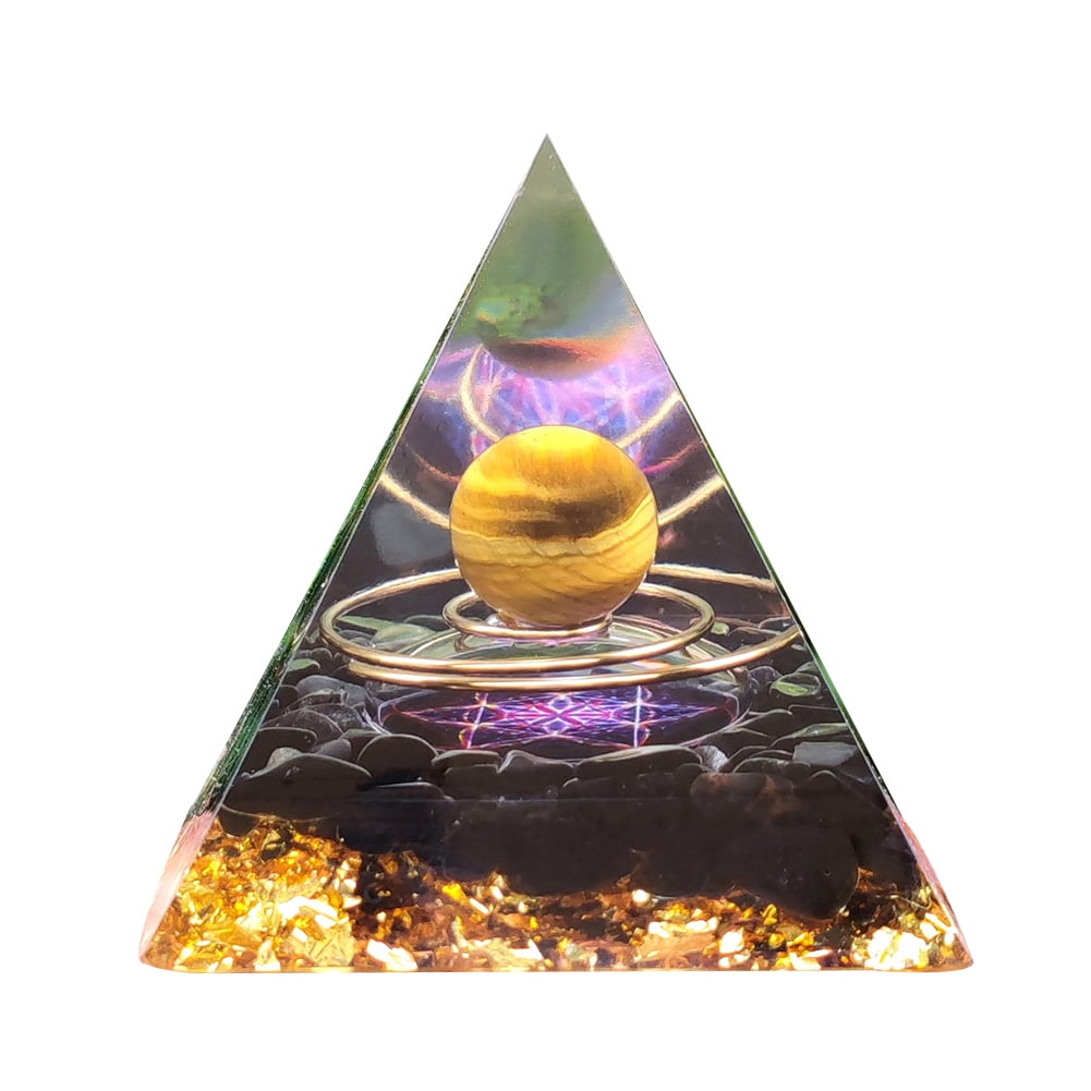 YiaNXan Universal Pyramid Funny Amethyst Peridot Healing Crystal Energy Convertor Meditation ...