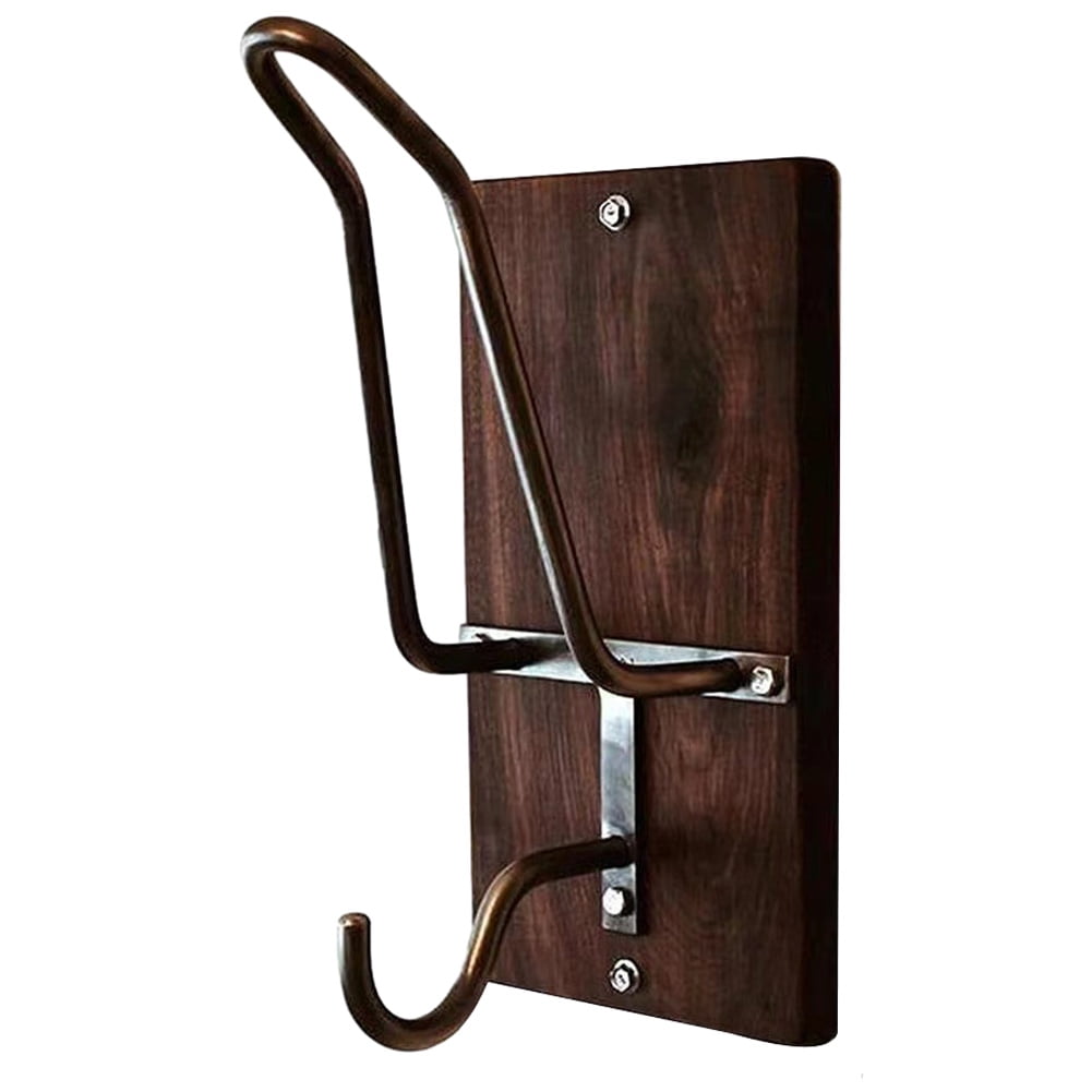 YiaNXan Wall Mount Helmet Holder with 2 Hooks Hanger Rack 180 Degree ...