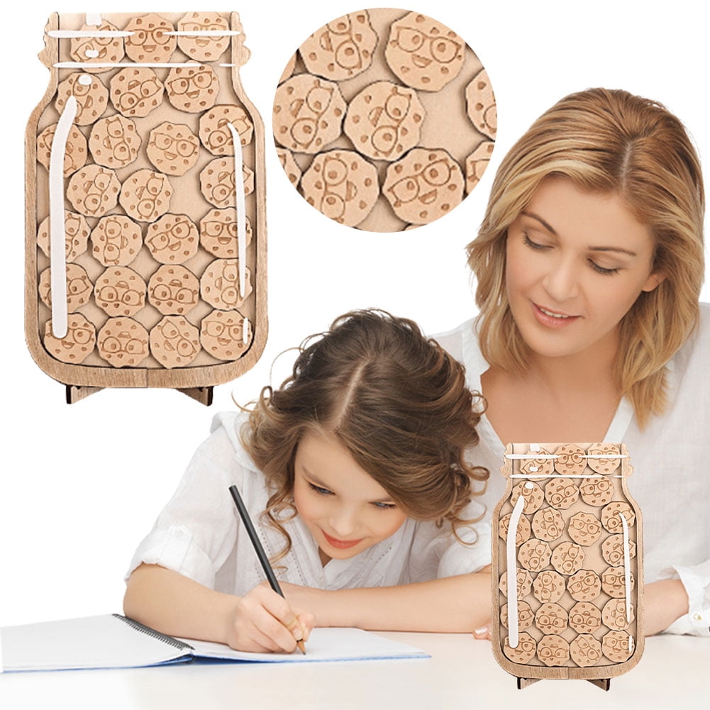 YiaNXan Wooden Motivational Reward Jar with Standing Base Positive ...