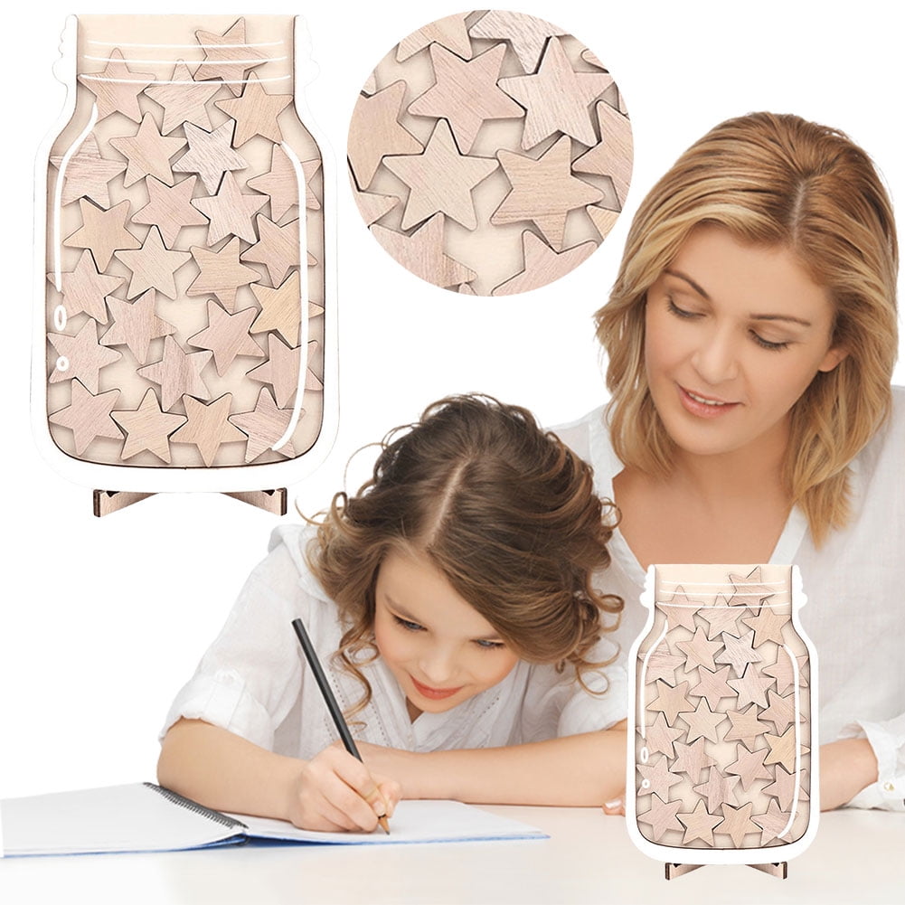 YiaNXan Wooden Motivational Reward Jar with Standing Base Positive ...