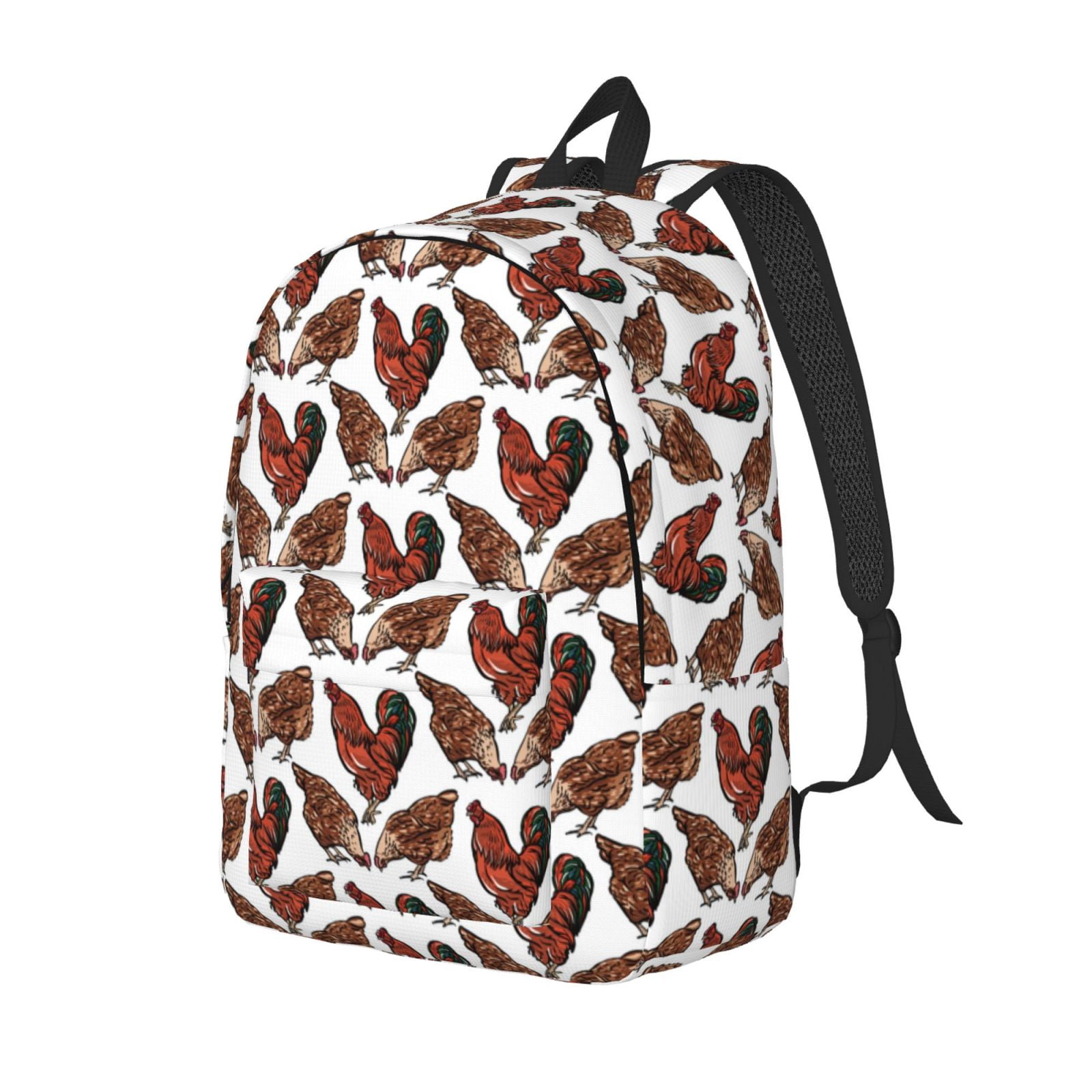 Yiaed A Rooster With Chickens Print Laptop Backpack Travel Canvas ...
