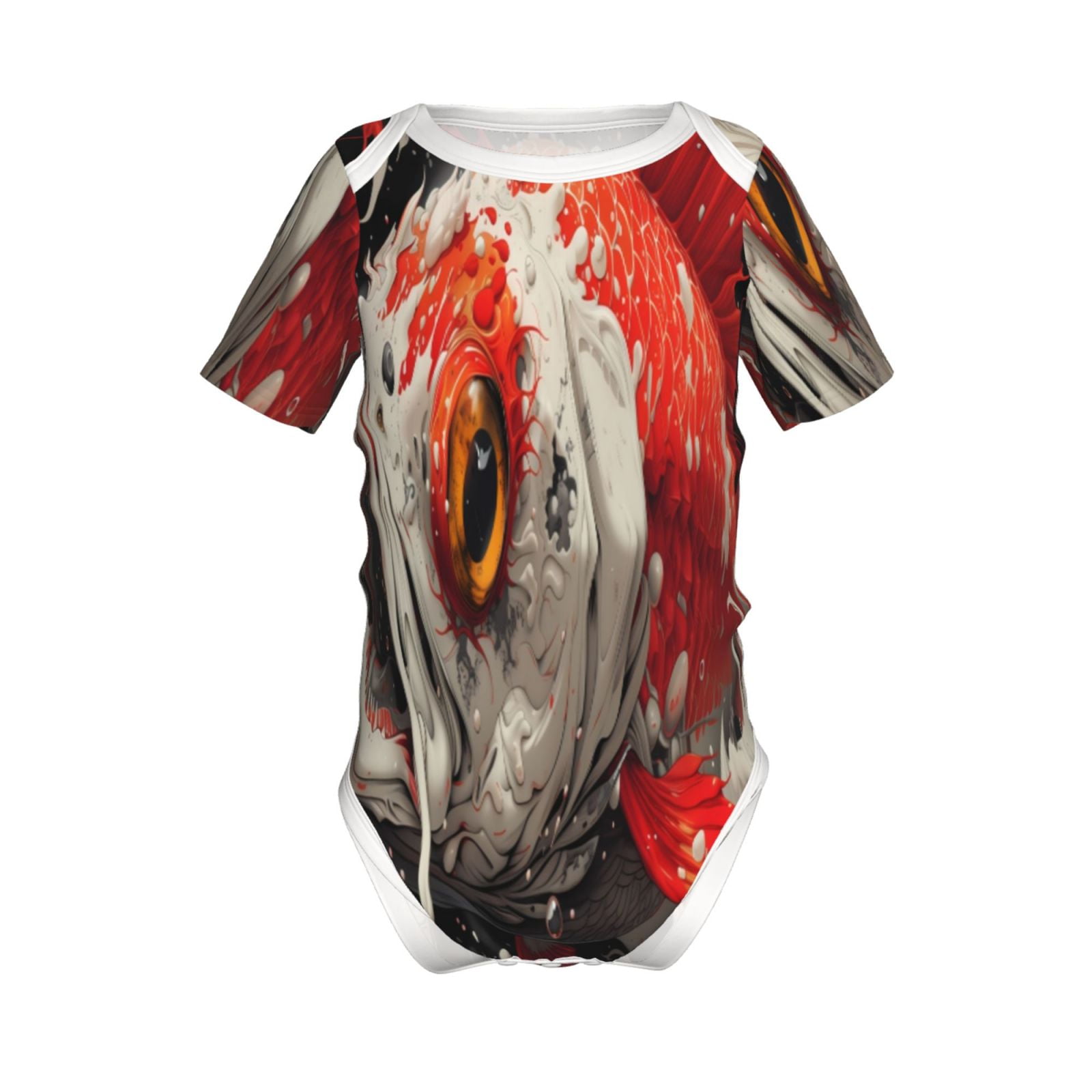 Yiaed Abstract Red Koi Fish Art Print Infant Climbing Short Sleeve ...