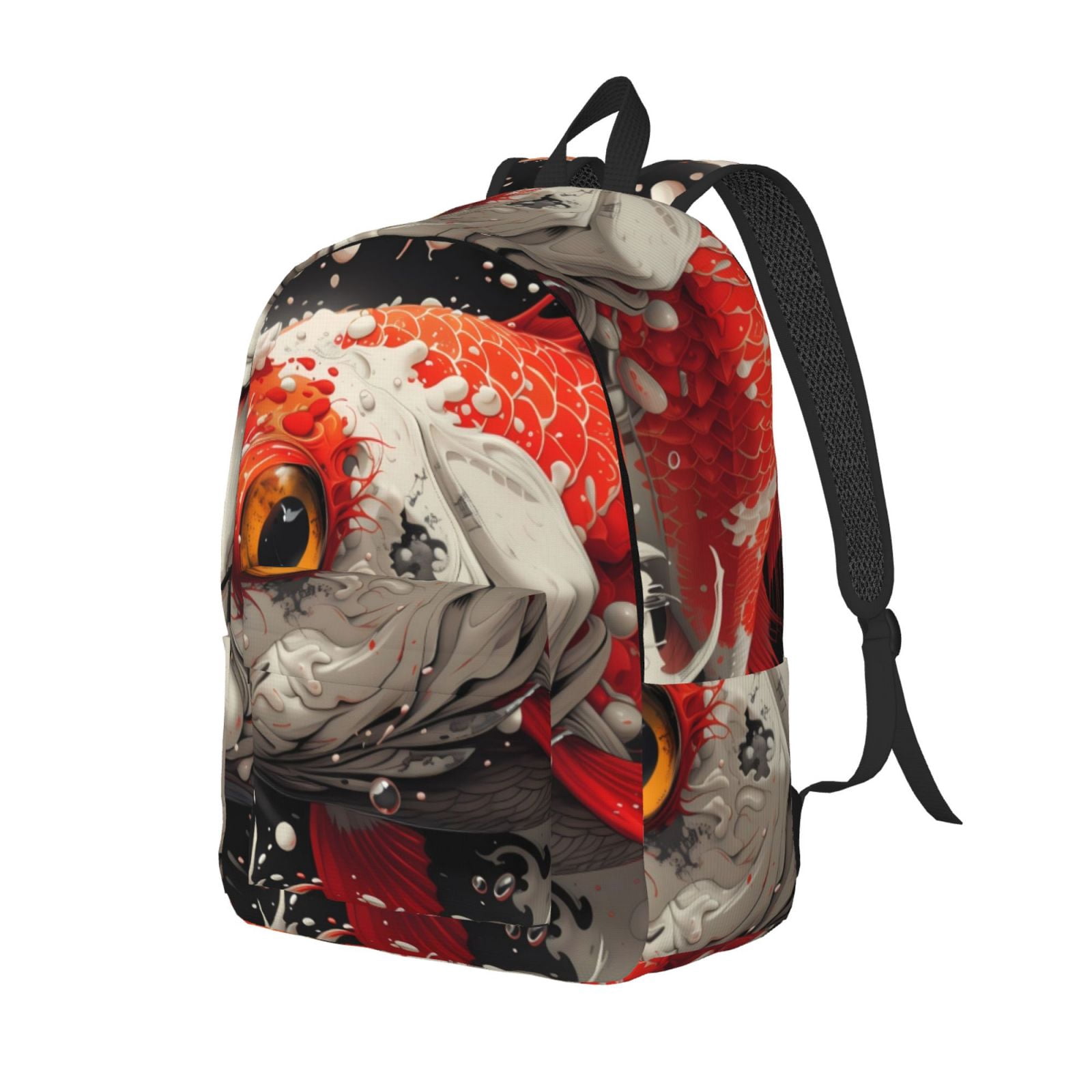 Yiaed Abstract Red Koi Fish Art Print Laptop Backpack Travel Canvas ...