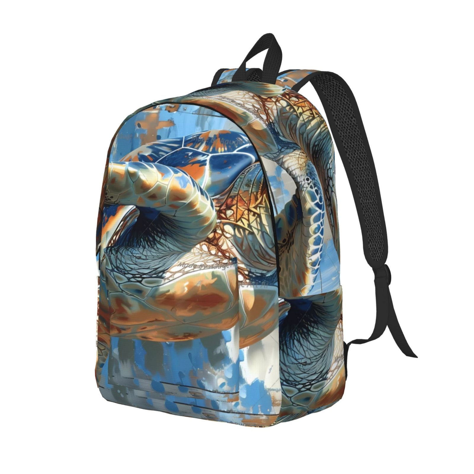 Yiaed Abstract Sea Turtle Print Laptop Backpack Travel Canvas Backpack ...