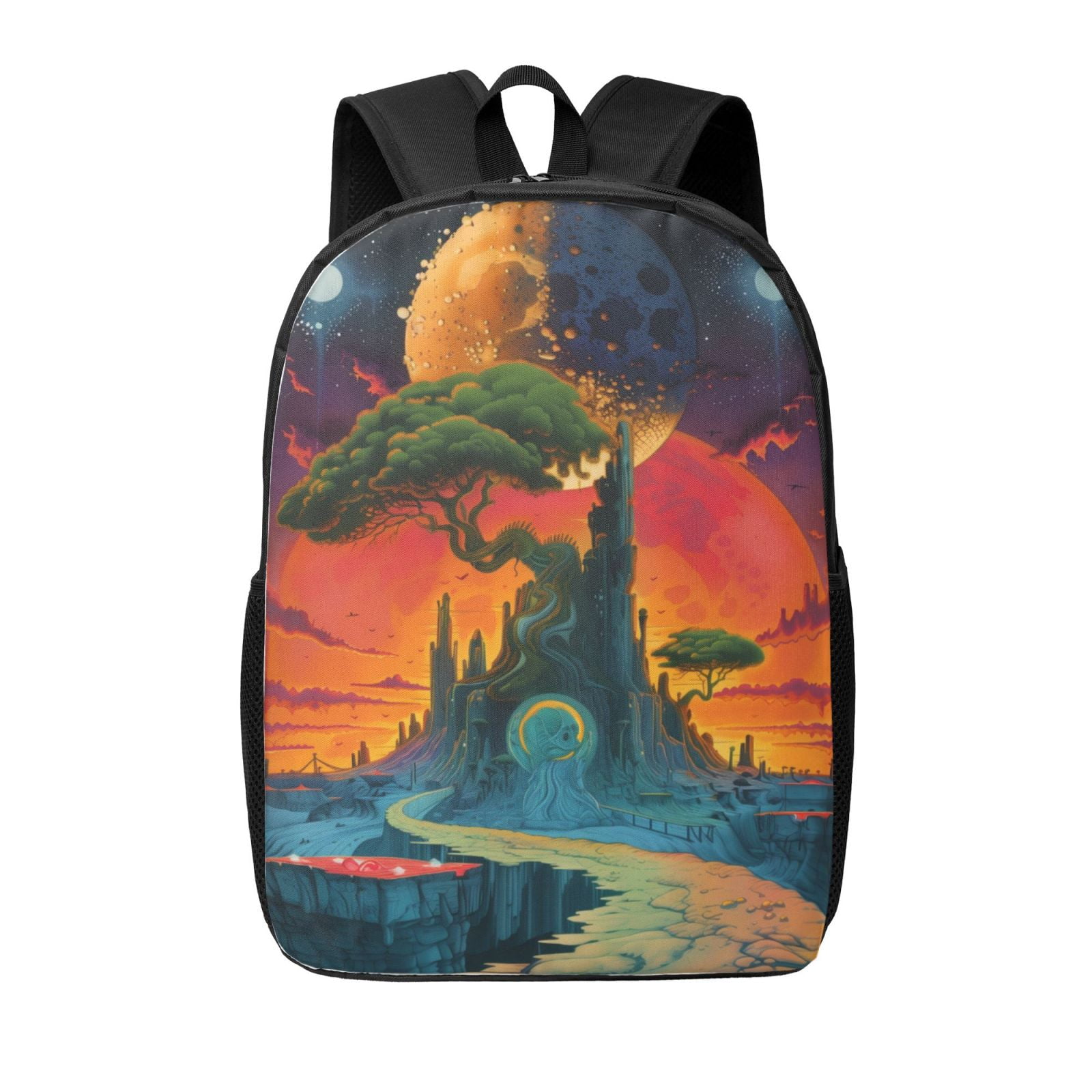 Yiaed Abstract Tree Castle Print Travel Laptop Backpack, 17 Inch Extra ...