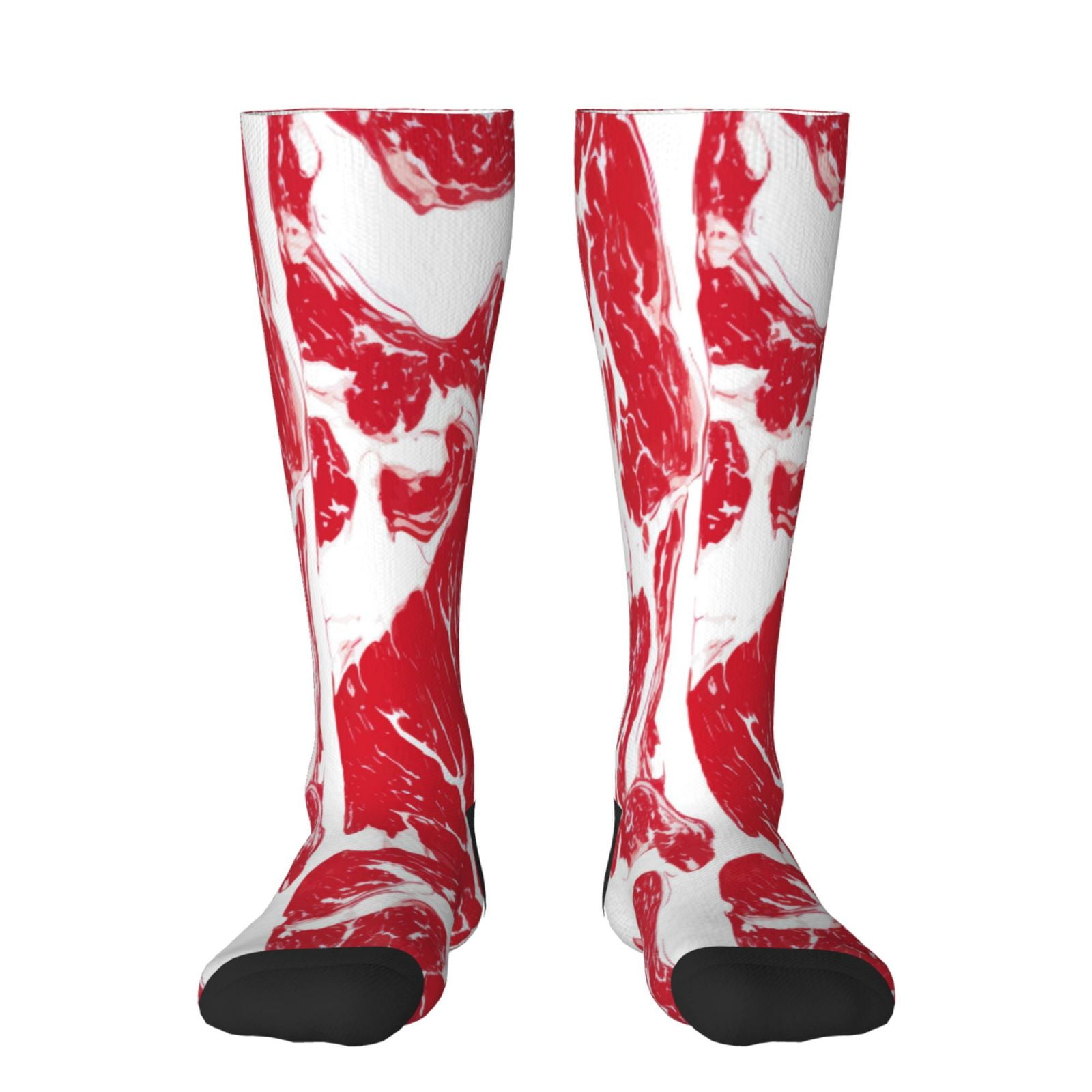 Yiaed Abstract meat Print Great elasticity Adult Stockings Sports socks ...