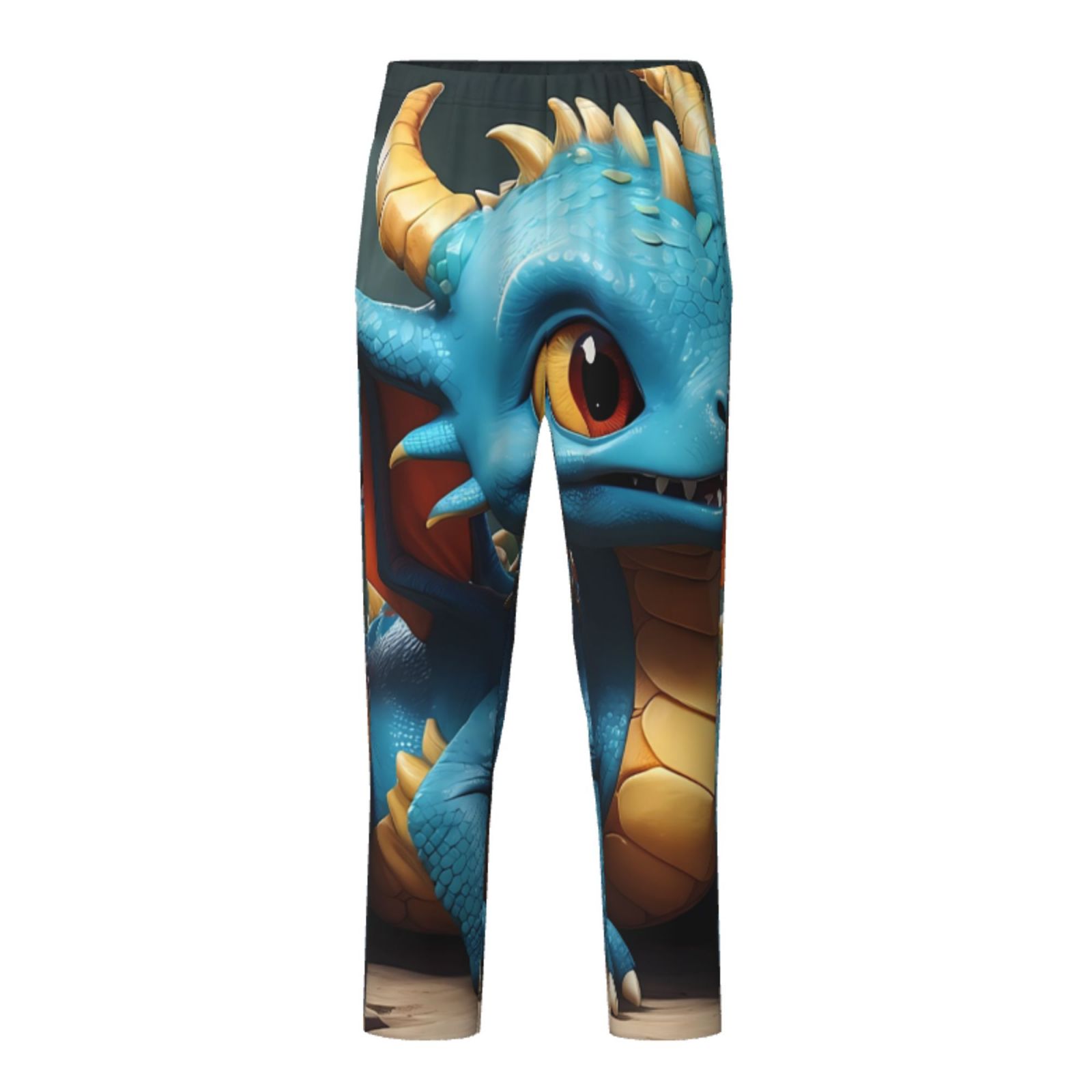 Yiaed Adorable Blue Baby Dragon Print Teenagers' Lounge Pants, Loose PJ ...