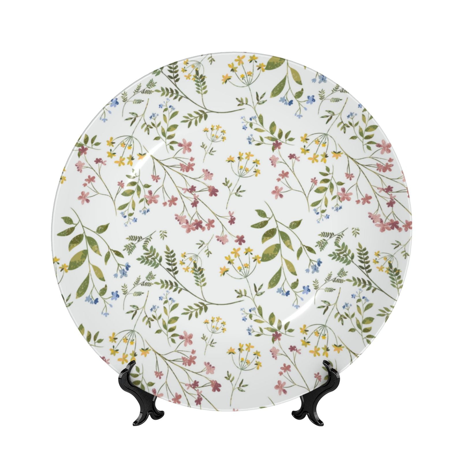 Yiaed Aerial Flora Print Bone China Decorative Plate Ceramic Dinner ...