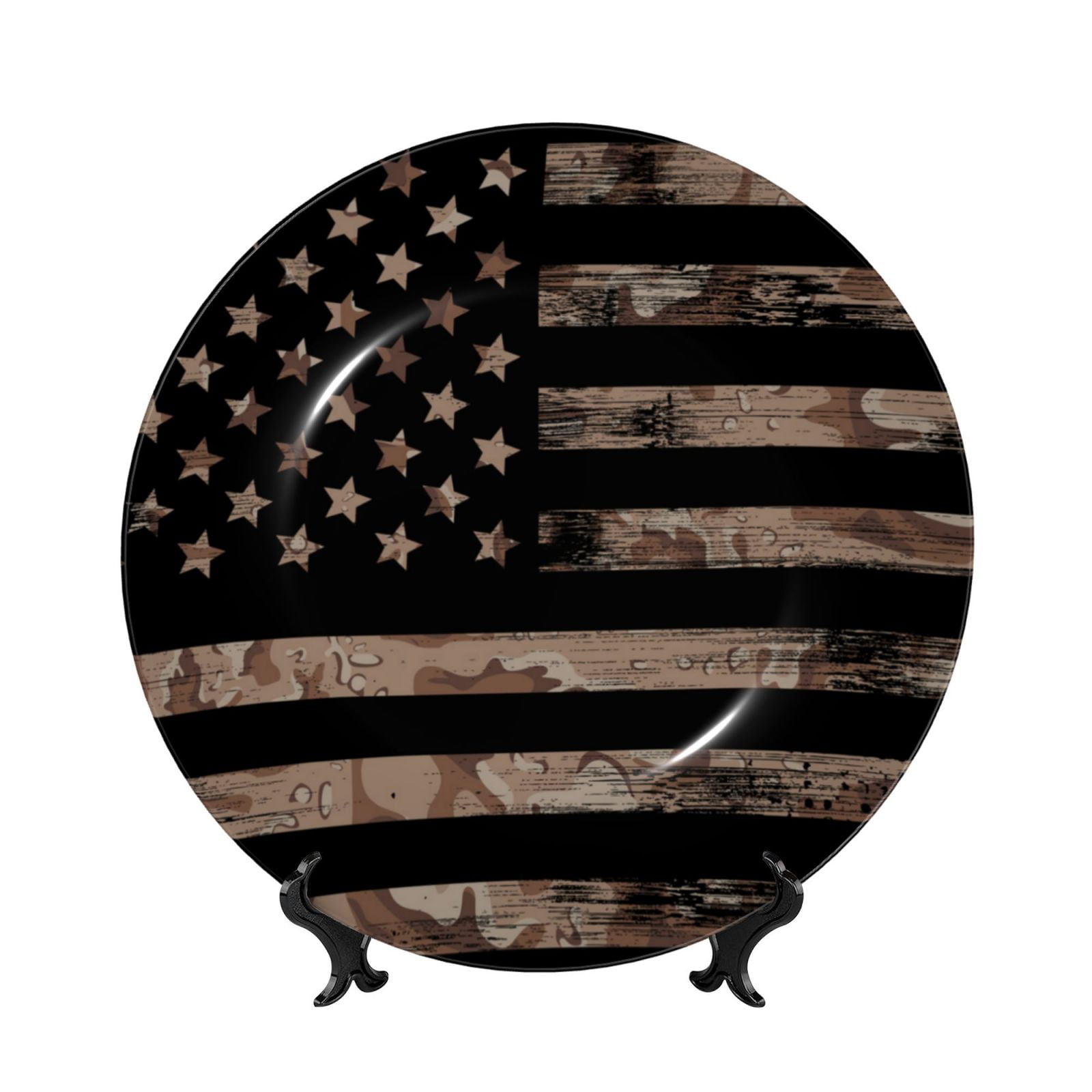 Yiaed American Flag with Desert Camouflage Print Bone China Decorative ...