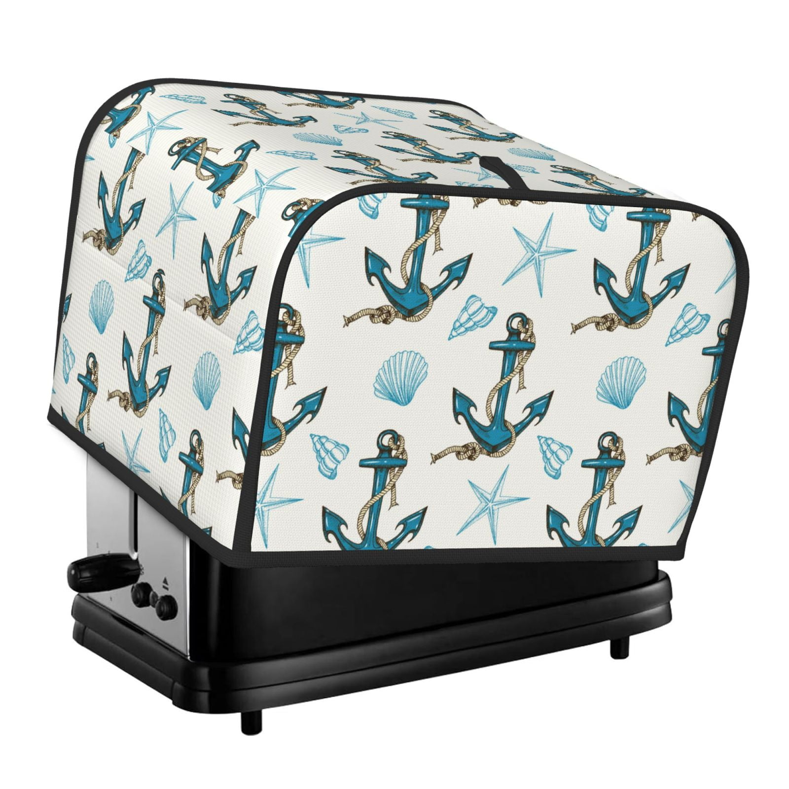 Yiaed Anchors And Shells Print 4 Slice Toaster Dust Cover Bread Machine ...