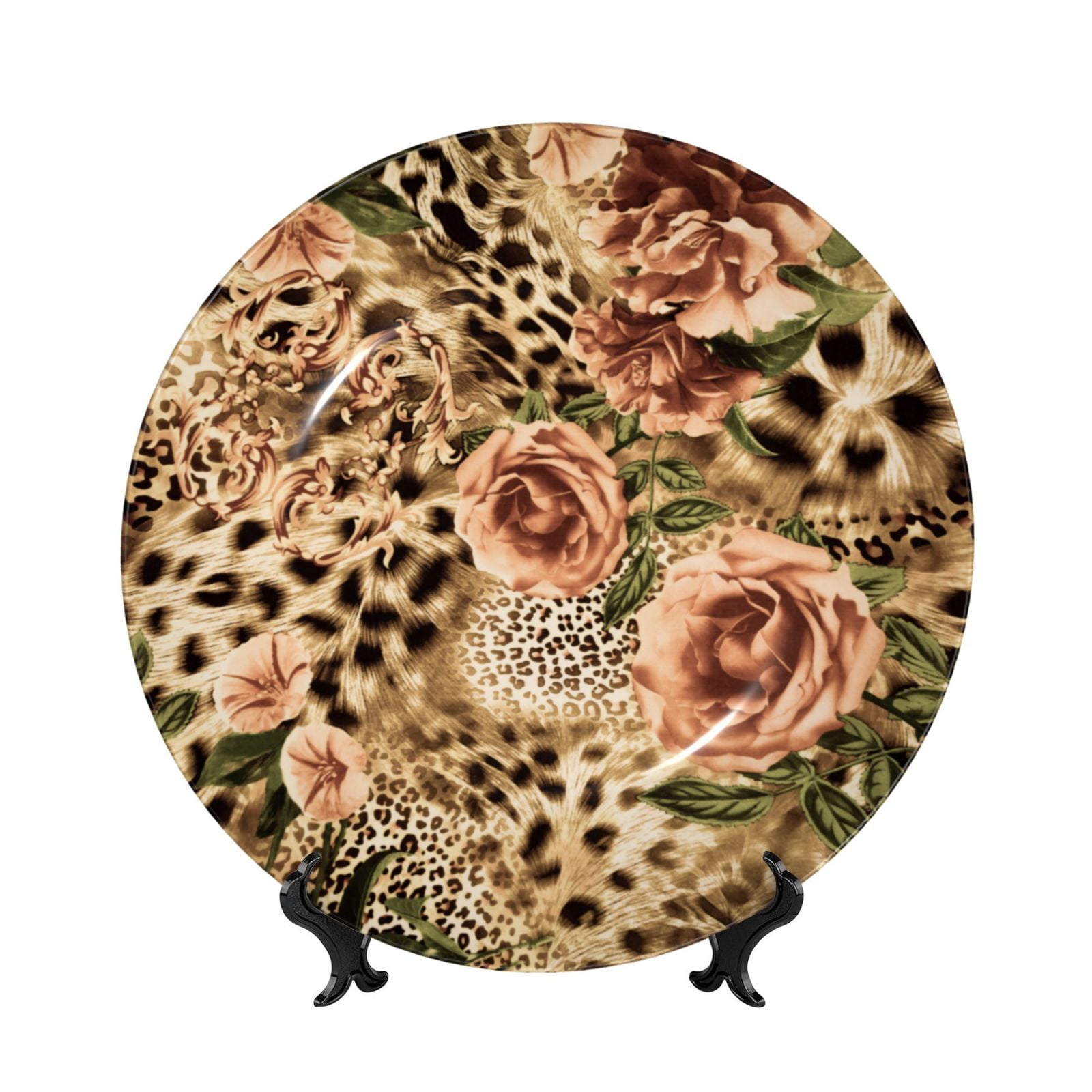 Yiaed Animal Leopard Print Bone China Decorative Plate Ceramic Dinner ...