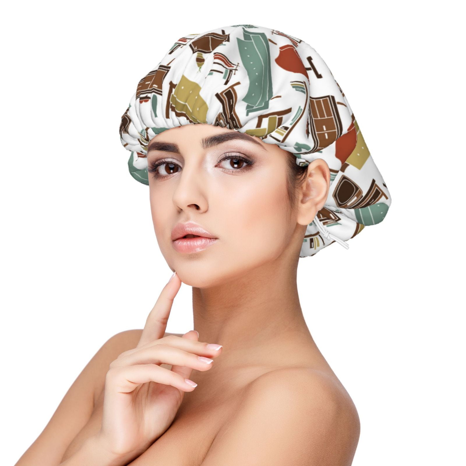 Yiaed Art Of Living Print Satin Bonnet Silk Bonnet Hair Bonnet for ...