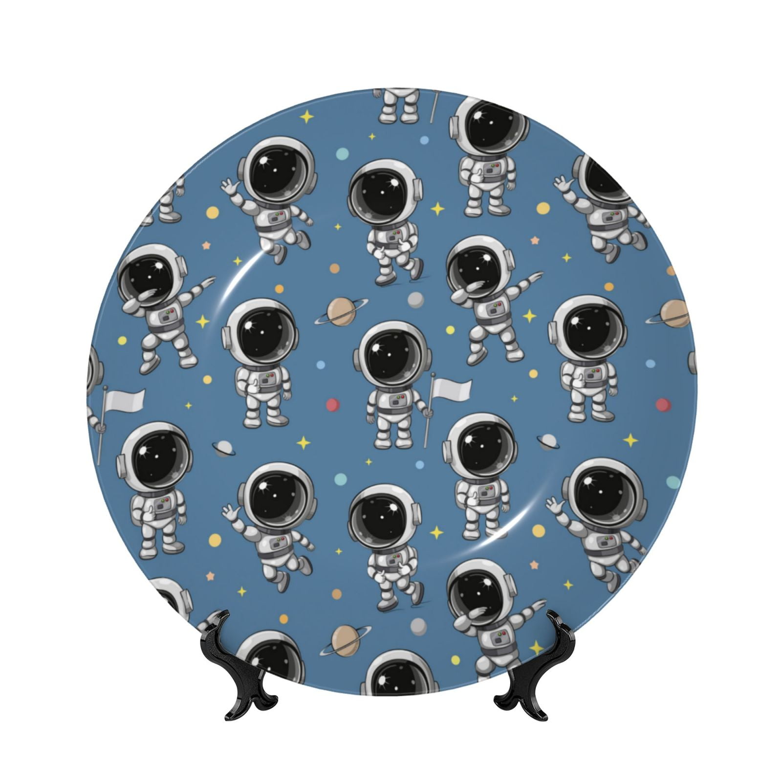 Yiaed Astronaut Print Bone China Decorative Plate Ceramic Dinner Plates ...