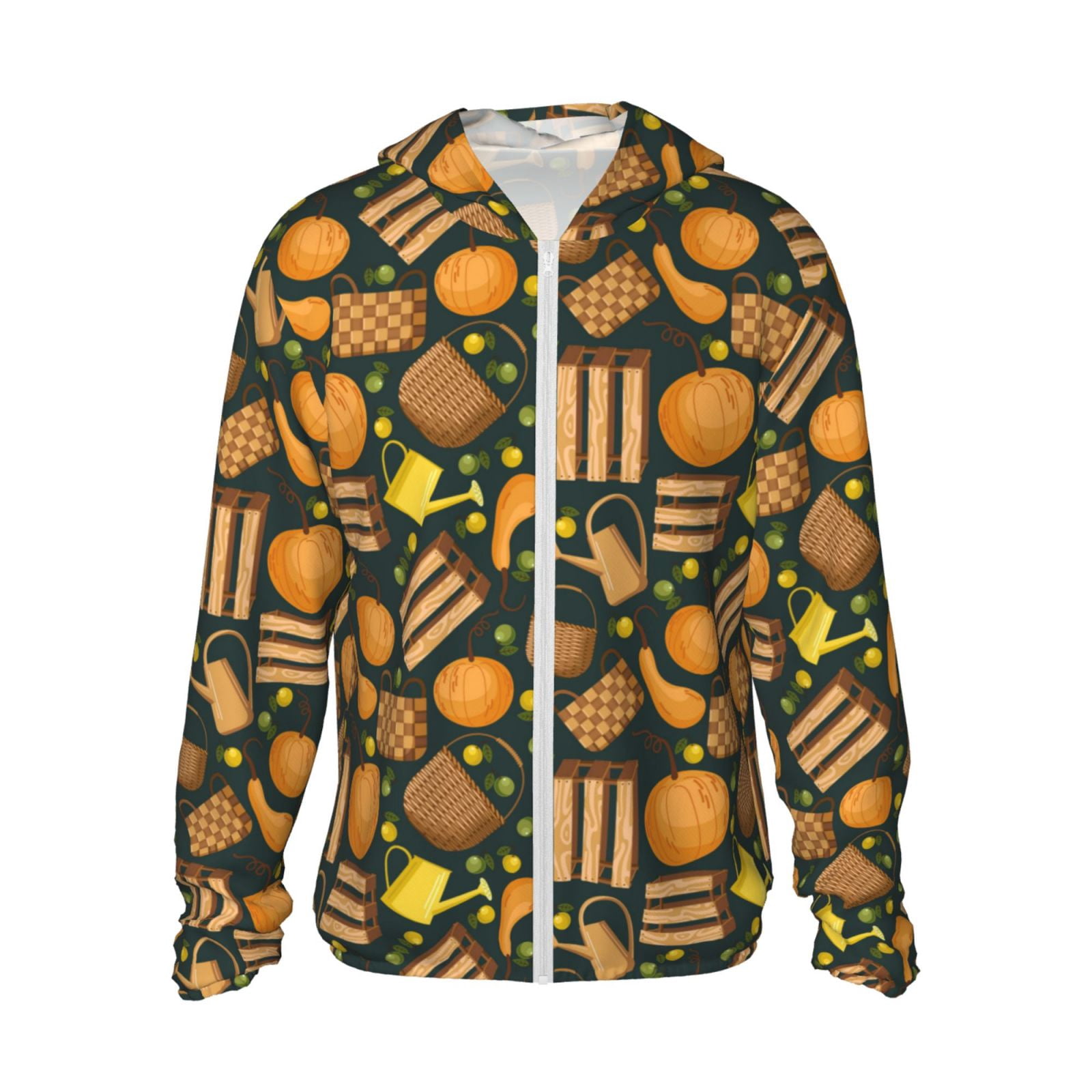Yiaed Autumn Harvest Pumpkin Basket Print Sun Shirts UPF 50+ Protection ...
