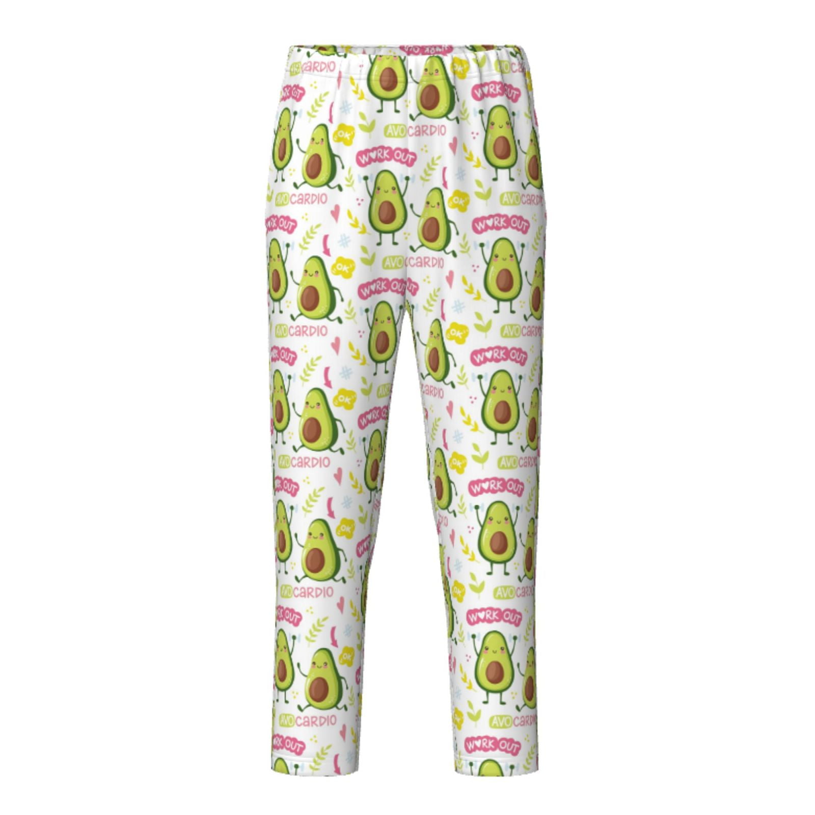 Yiaed Avocado Work Out Print Teenagers' Lounge Pants, Loose PJ Bottoms ...