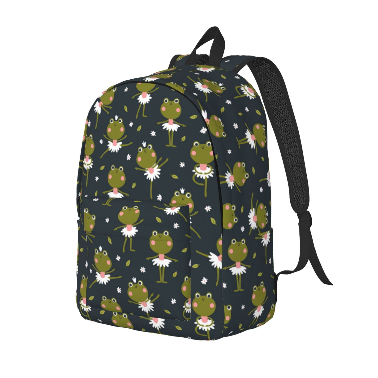 Yiaed Ballerina Frogs Print Laptop Backpack Travel Canvas Backpack ...
