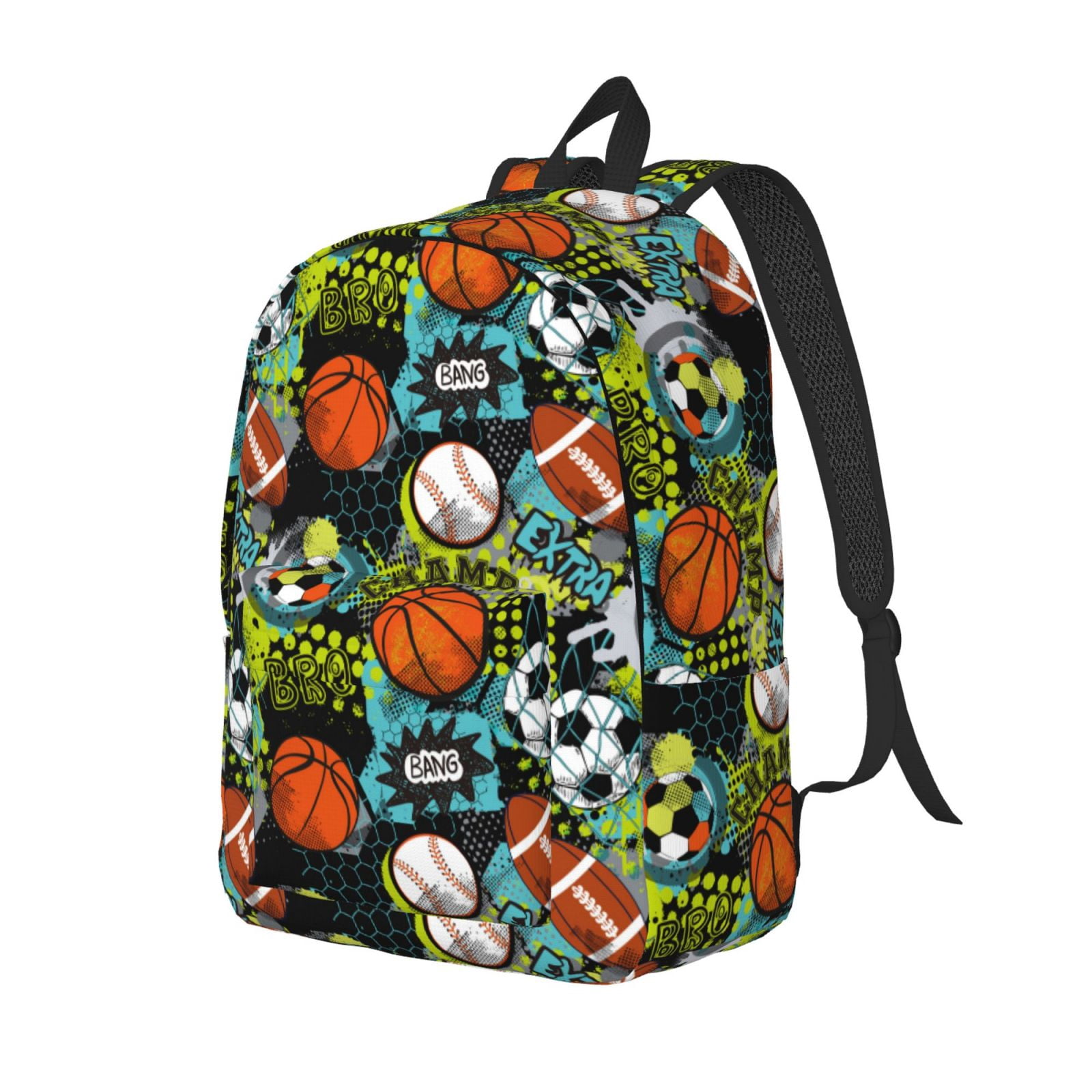 Yiaed Balls Print Print Laptop Backpack Travel Canvas Backpack Vintage ...