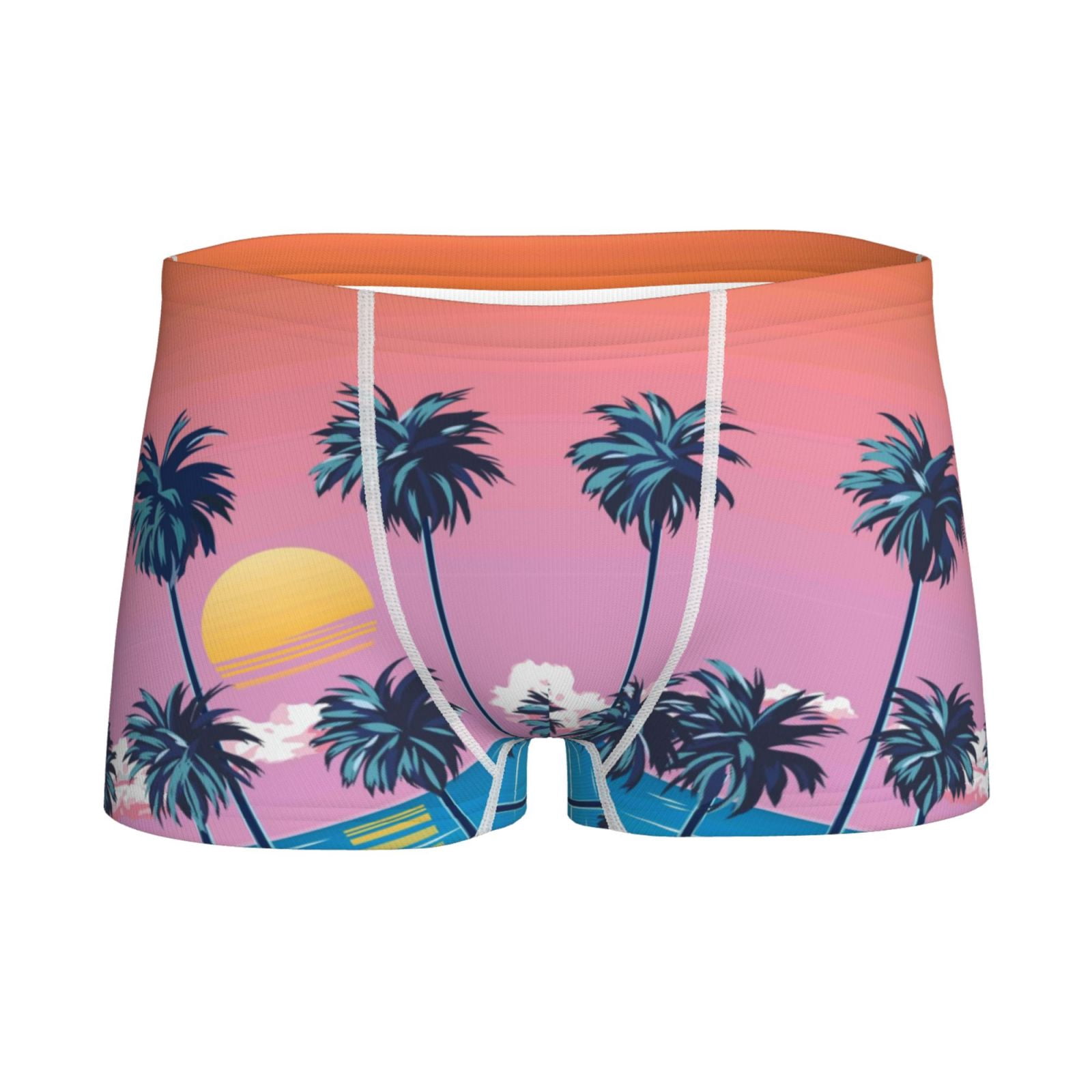 Yiaed Beach with Palm Trees Print Boys' Boxer Briefs Cotton Casual ...