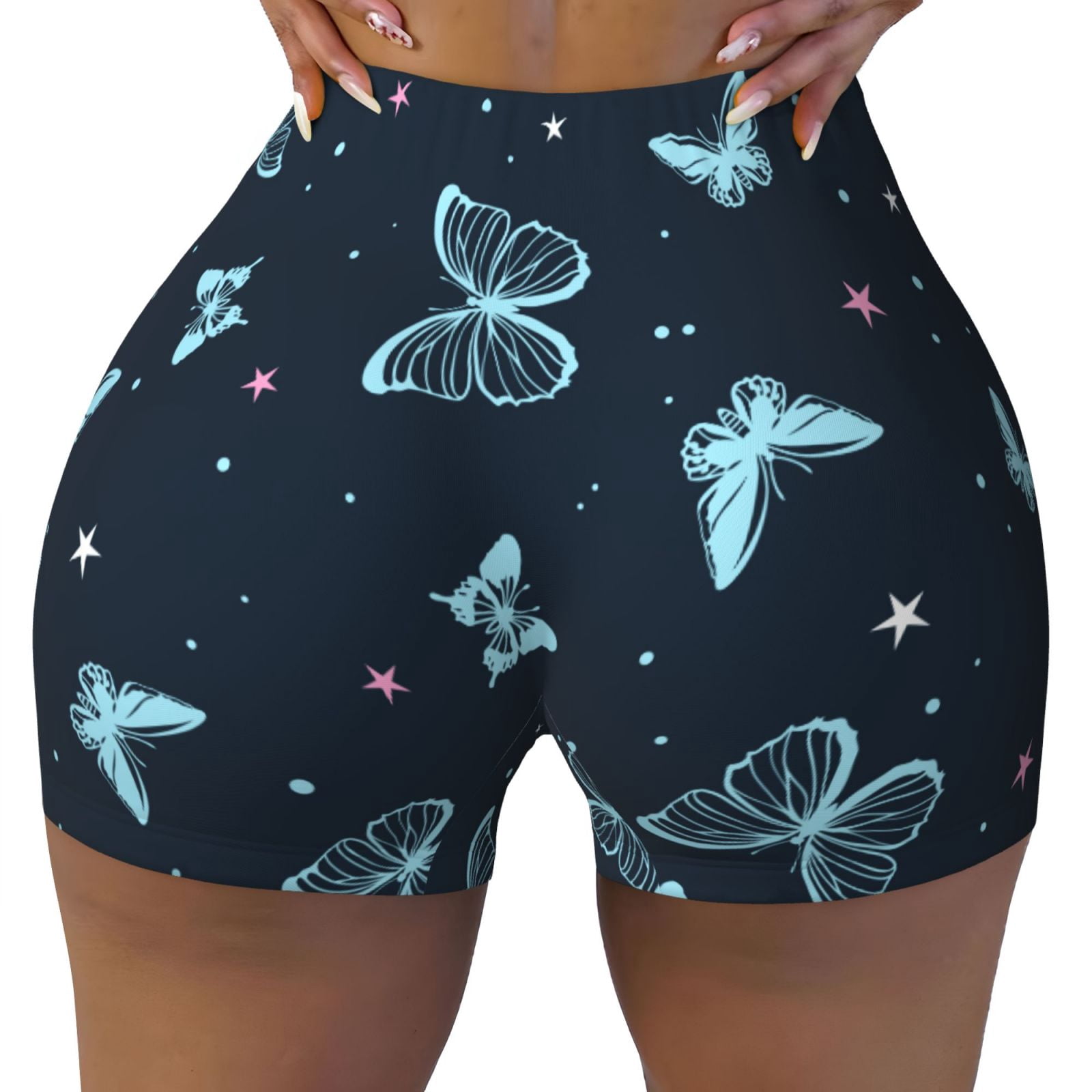 Yiaed Beautiful Butterflies Print Women's Athletic Shorts Running ...