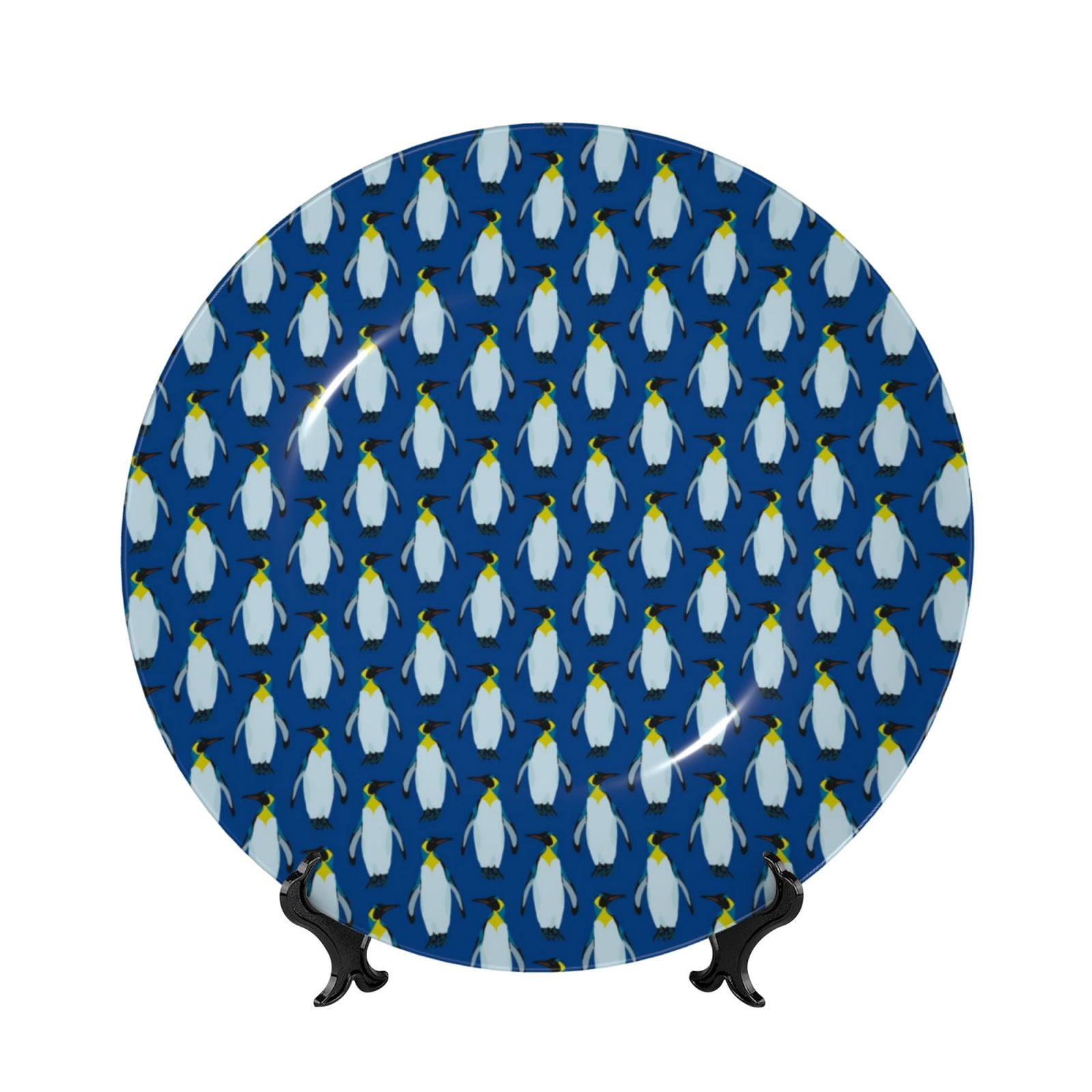 Yiaed Beautiful King Penguin Pattern Print Bone China Decorative Plate ...