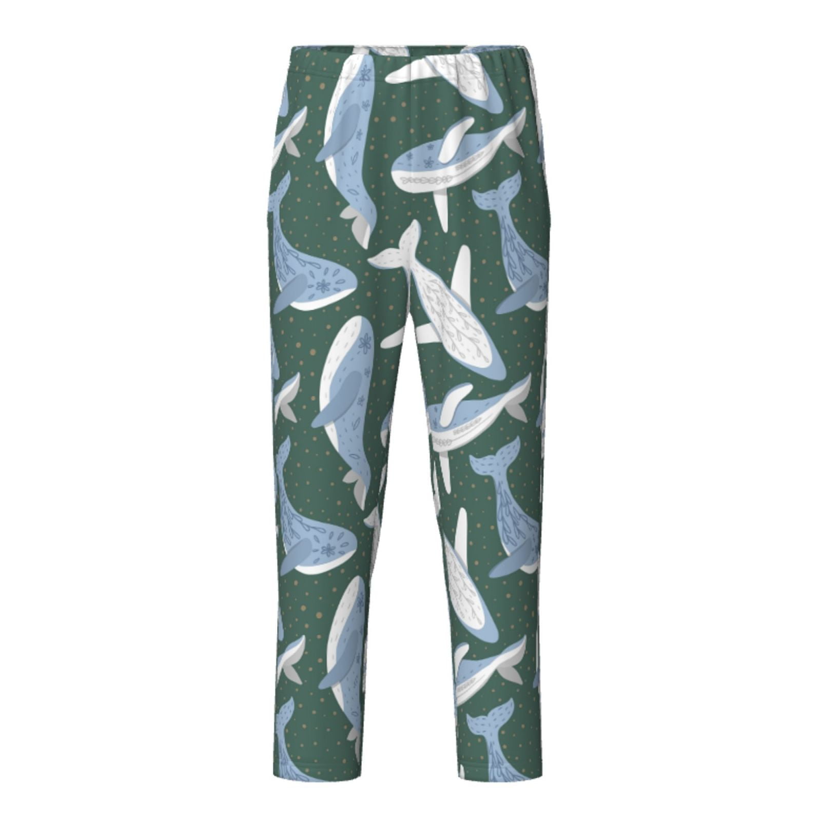 Yiaed Beautiful Whales Print Teenagers' Lounge Pants, Loose PJ Bottoms ...