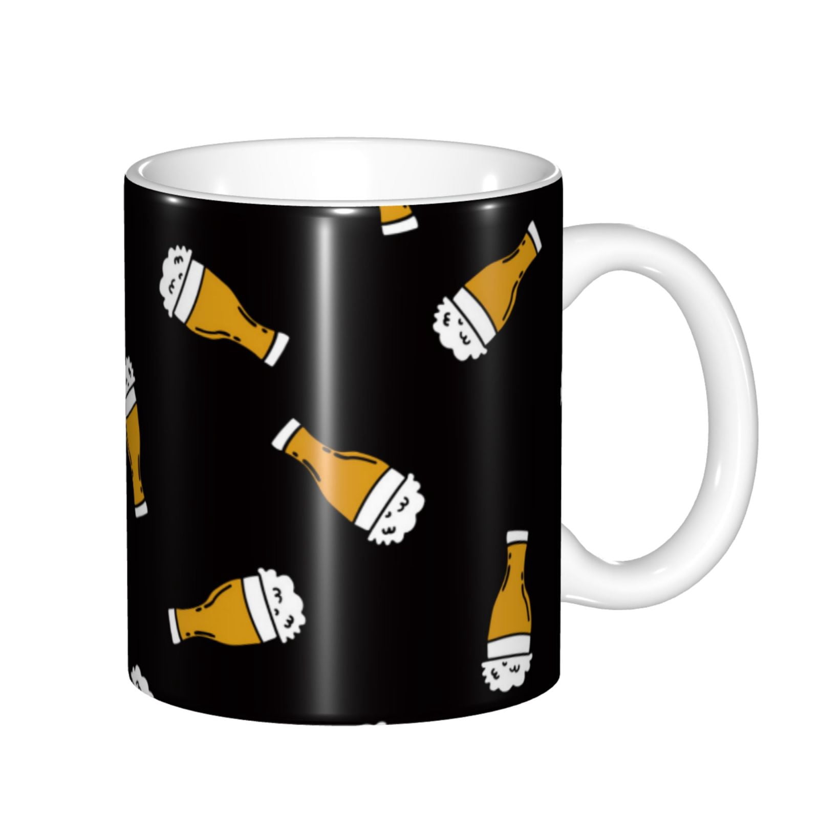 Yiaed Beer Print Ceramics Coffee,Large Handle Design,Extra Large Tea ...