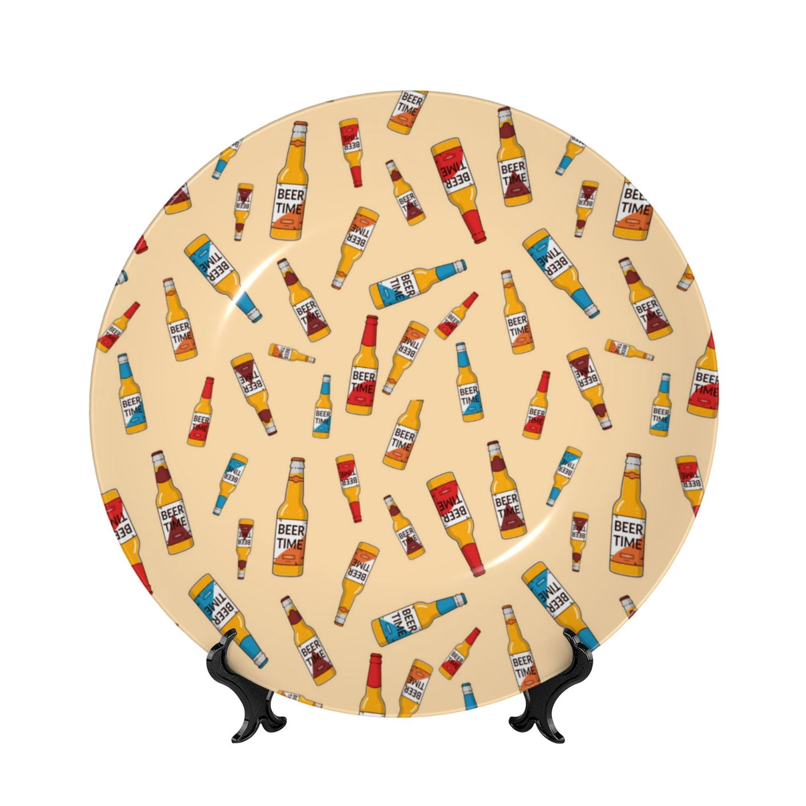 Yiaed Beer Time Print Bone China Decorative Plate Ceramic Dinner Plates ...