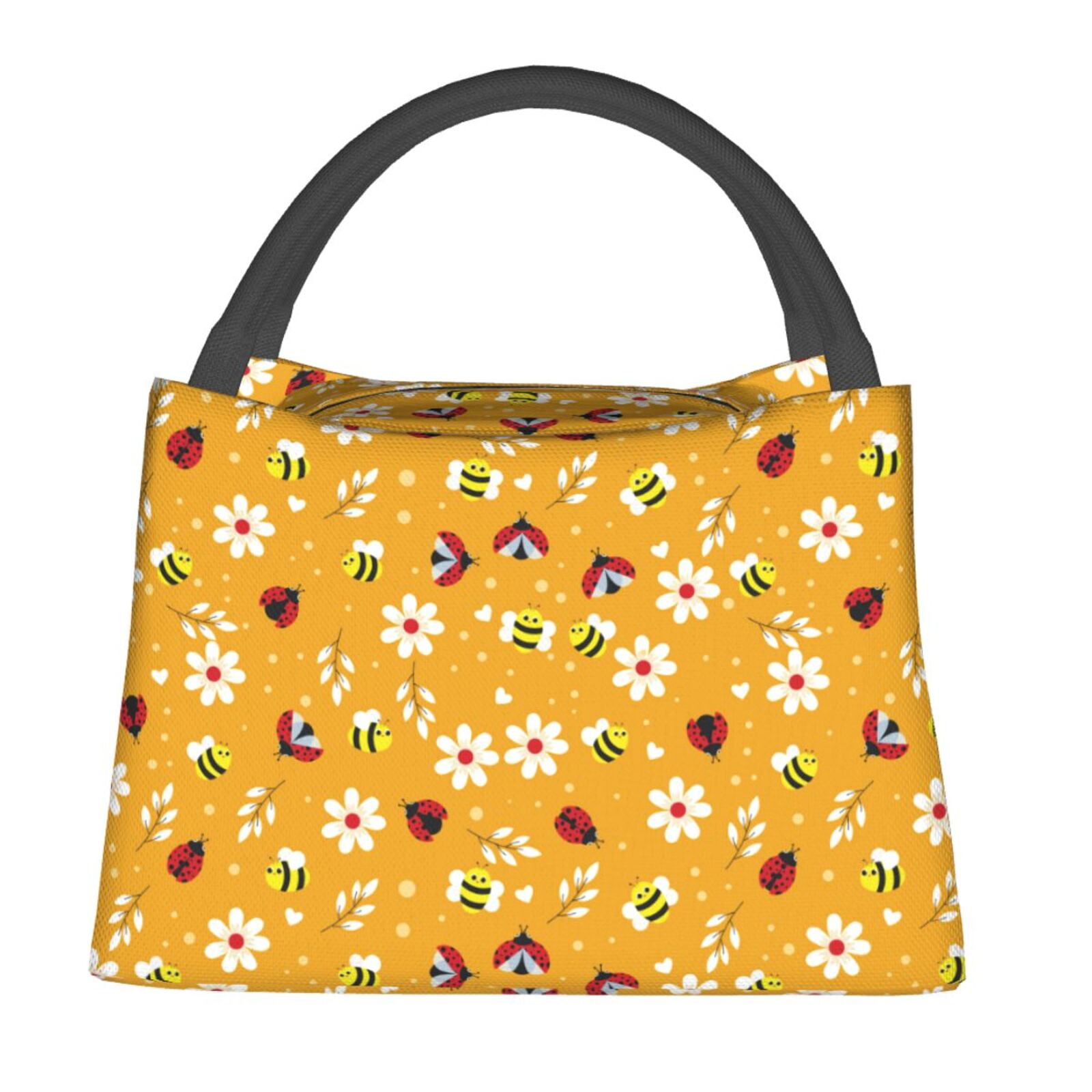 Yiaed Bees And Ladybug Print Lunch box lunch bag Portable Insulated ...